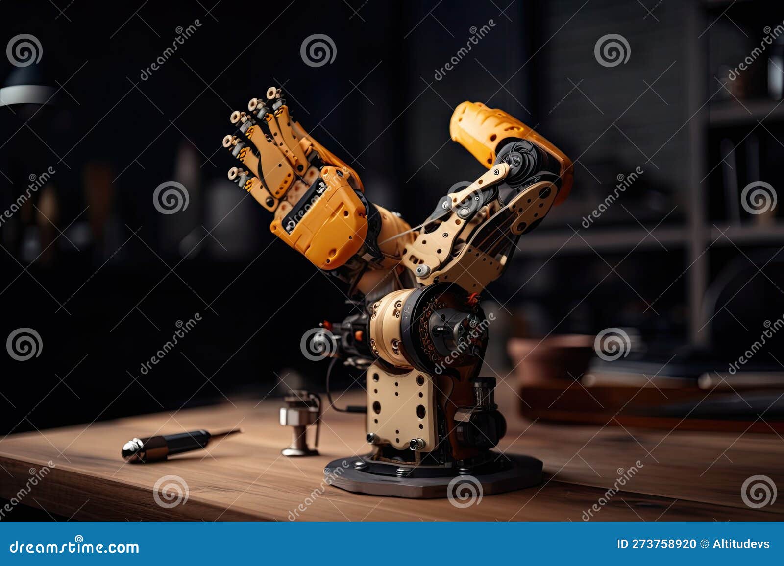Custom Robotic Hand, with Tool for Gripping and Delicate Work Stock ...