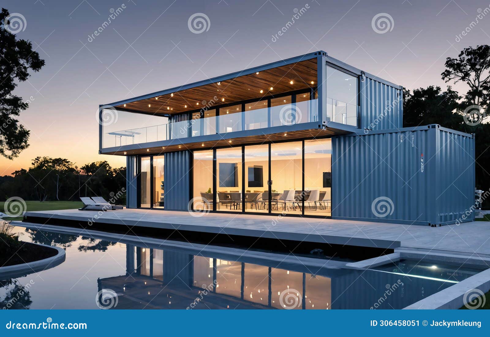 Custom Shipping Container Home Modern Architectural Design Stock ...