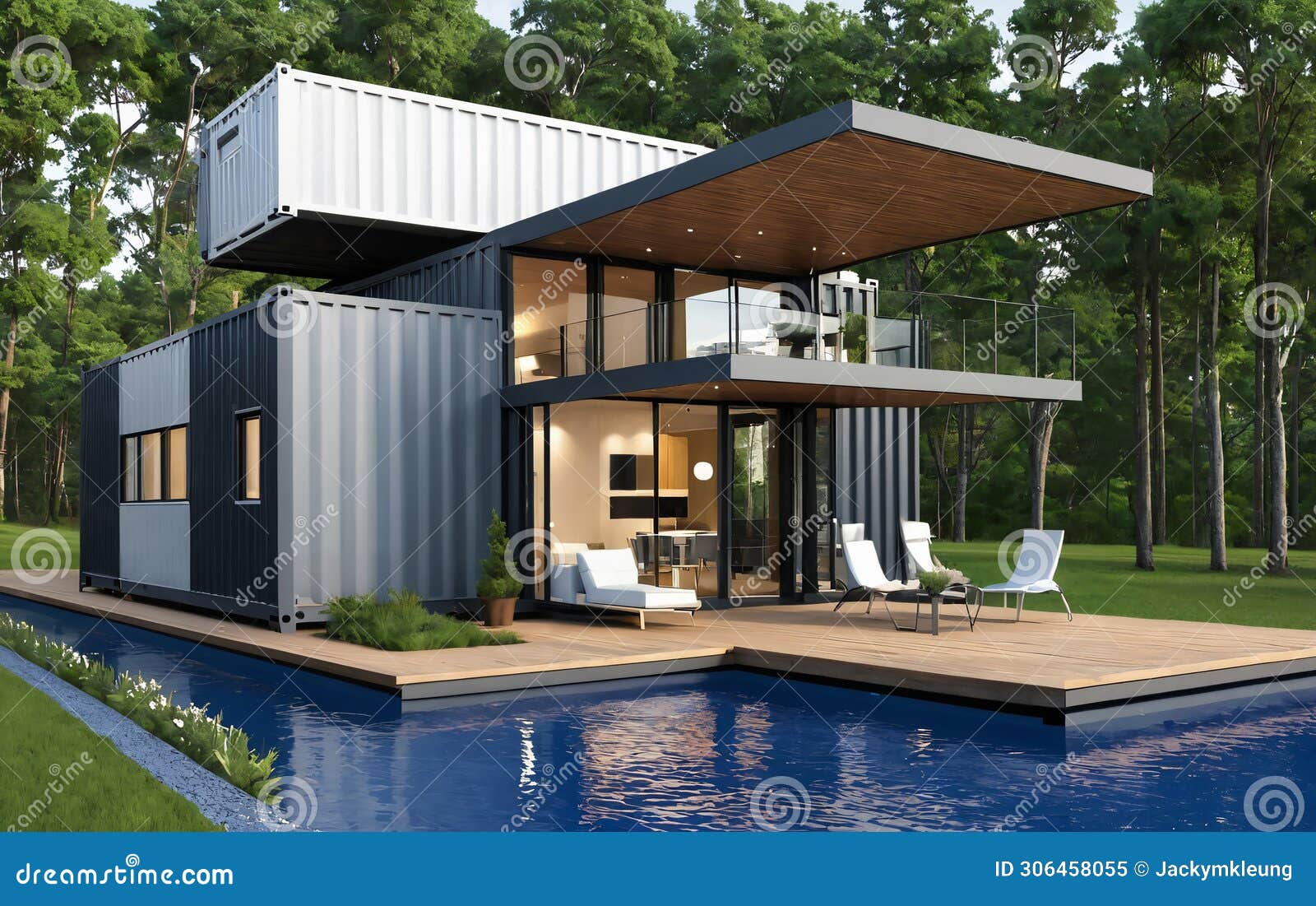 Custom Shipping Container Home Modern Architectural Design Stock ...