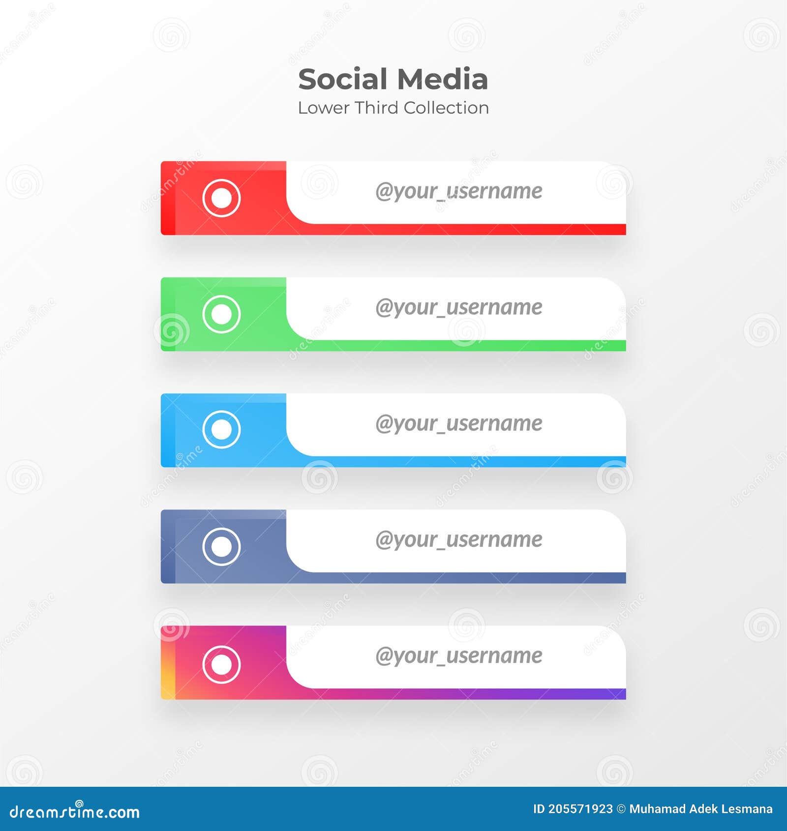 Custom Square with Rounded Social Media Lower Third Stock Vector ...