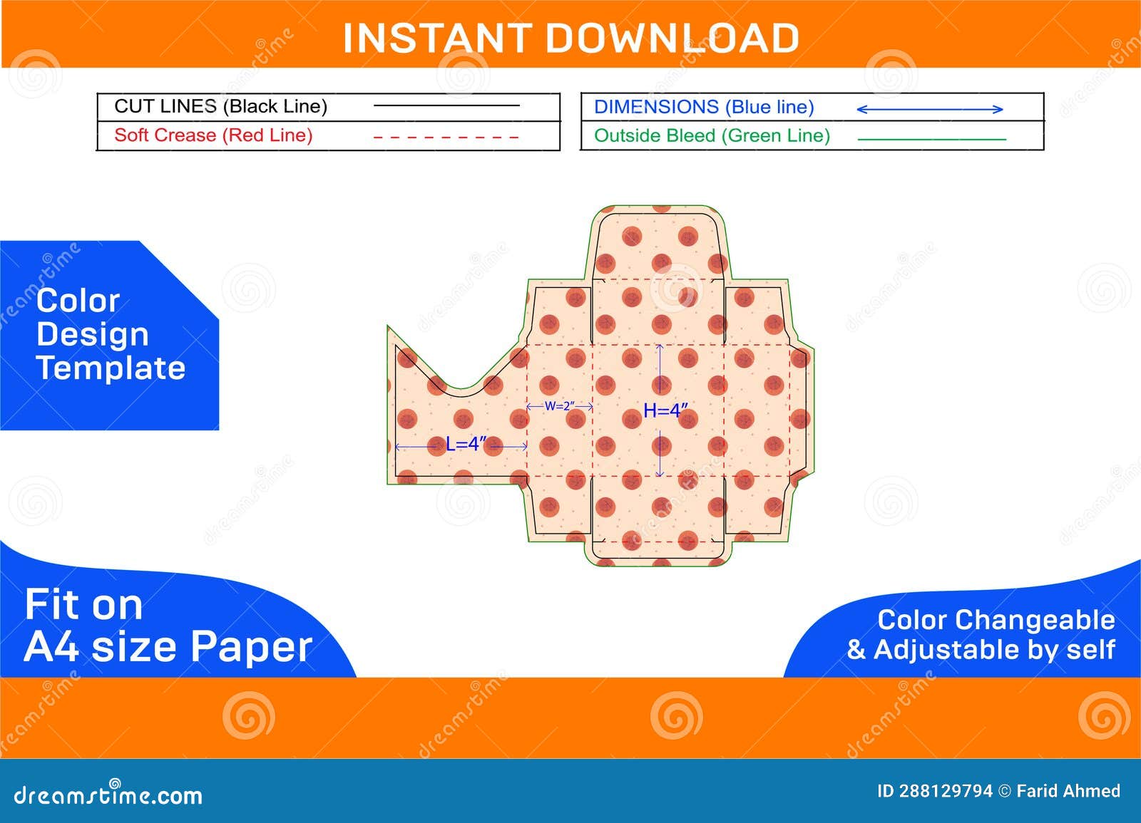 Custom Straight Tuck End Box Packaging Dieline Template and 3d Box ...
