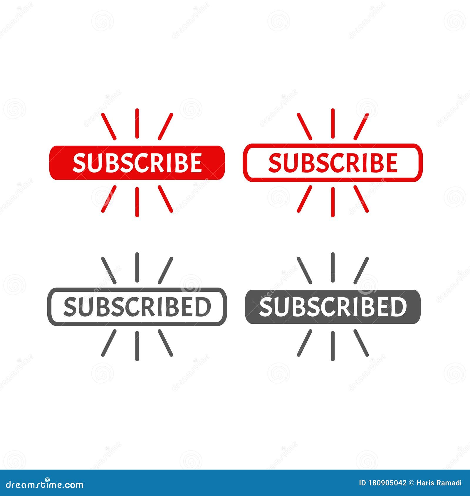 Custom Subscribe Button for Your Channel Stock Vector - Illustration of ...