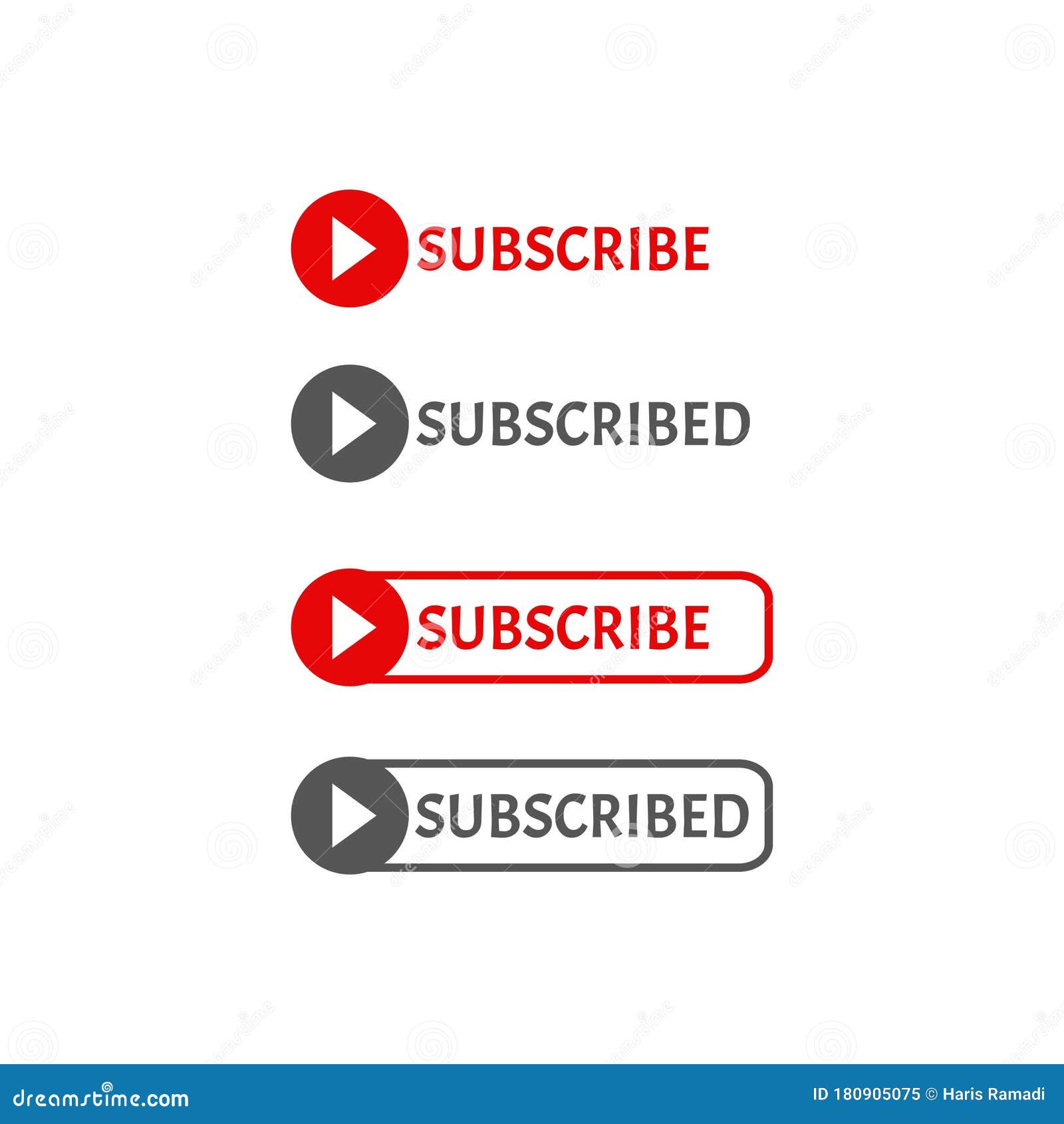 Custom Subscribe Button for Your Channel Stock Vector - Illustration of online, label: 180905075