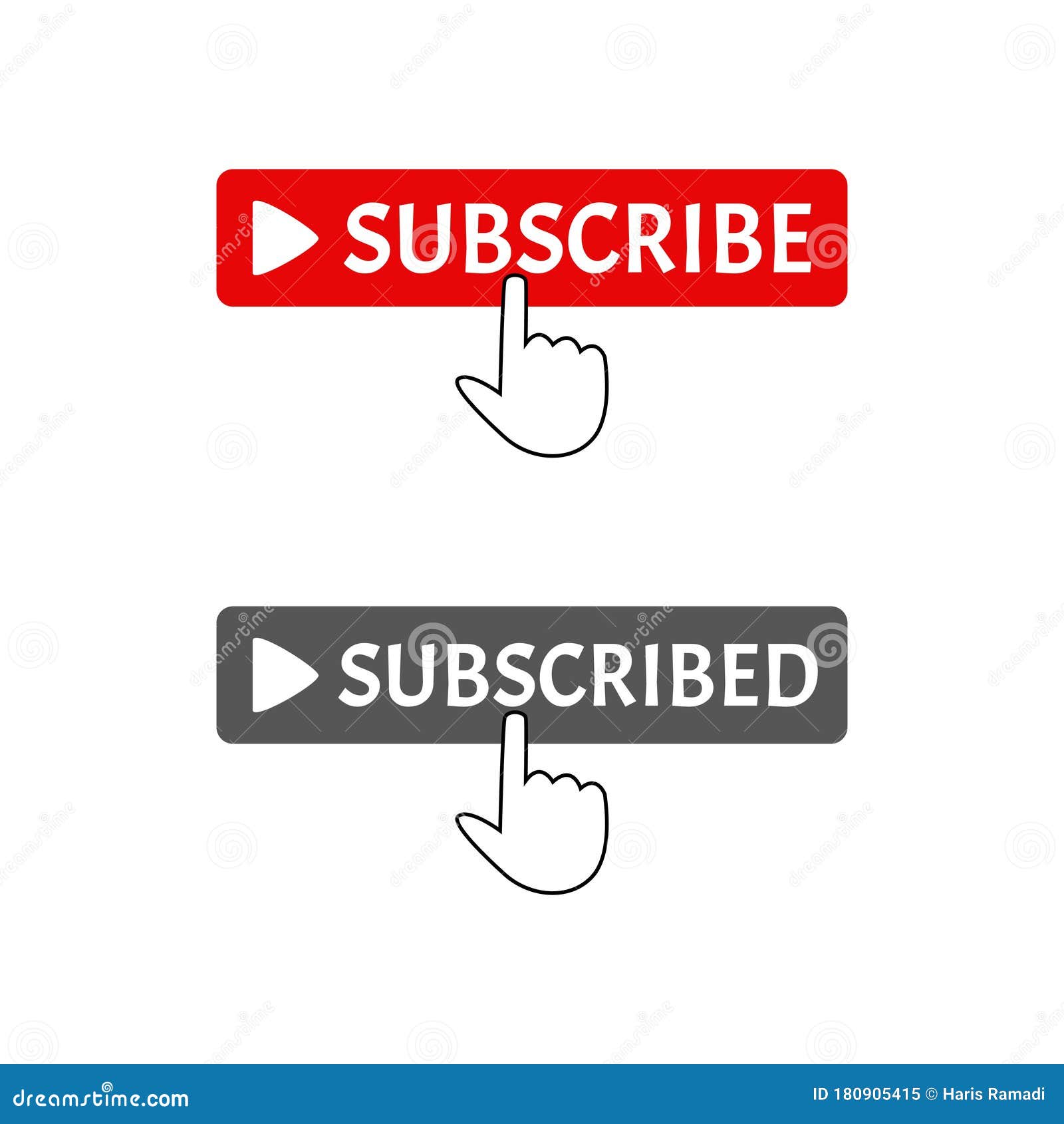 Custom Subscribe Button for Your Channel Stock Vector - Illustration of ...