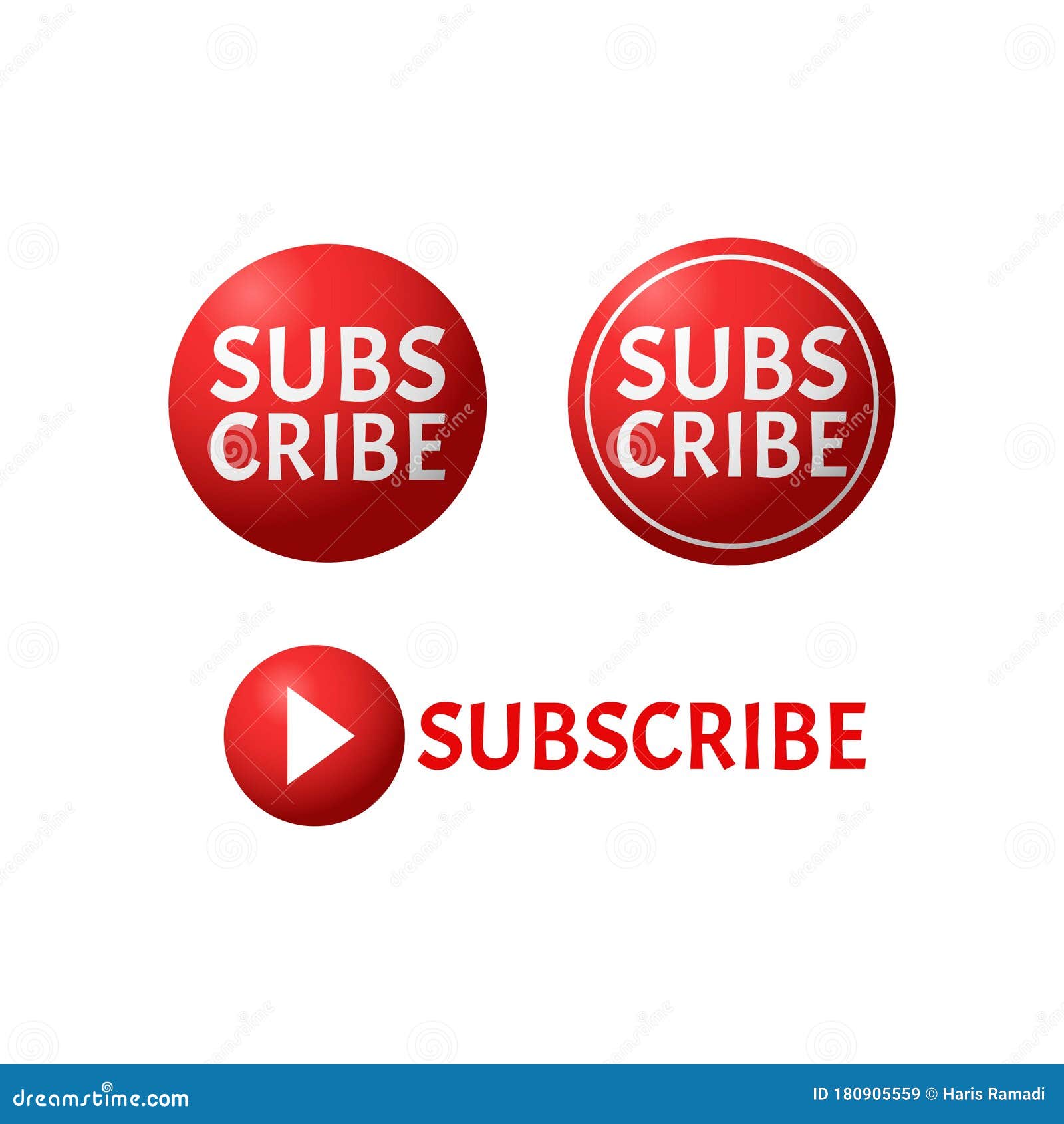 Custom Subscribe Button for Your Channel Stock Vector - Illustration of ...