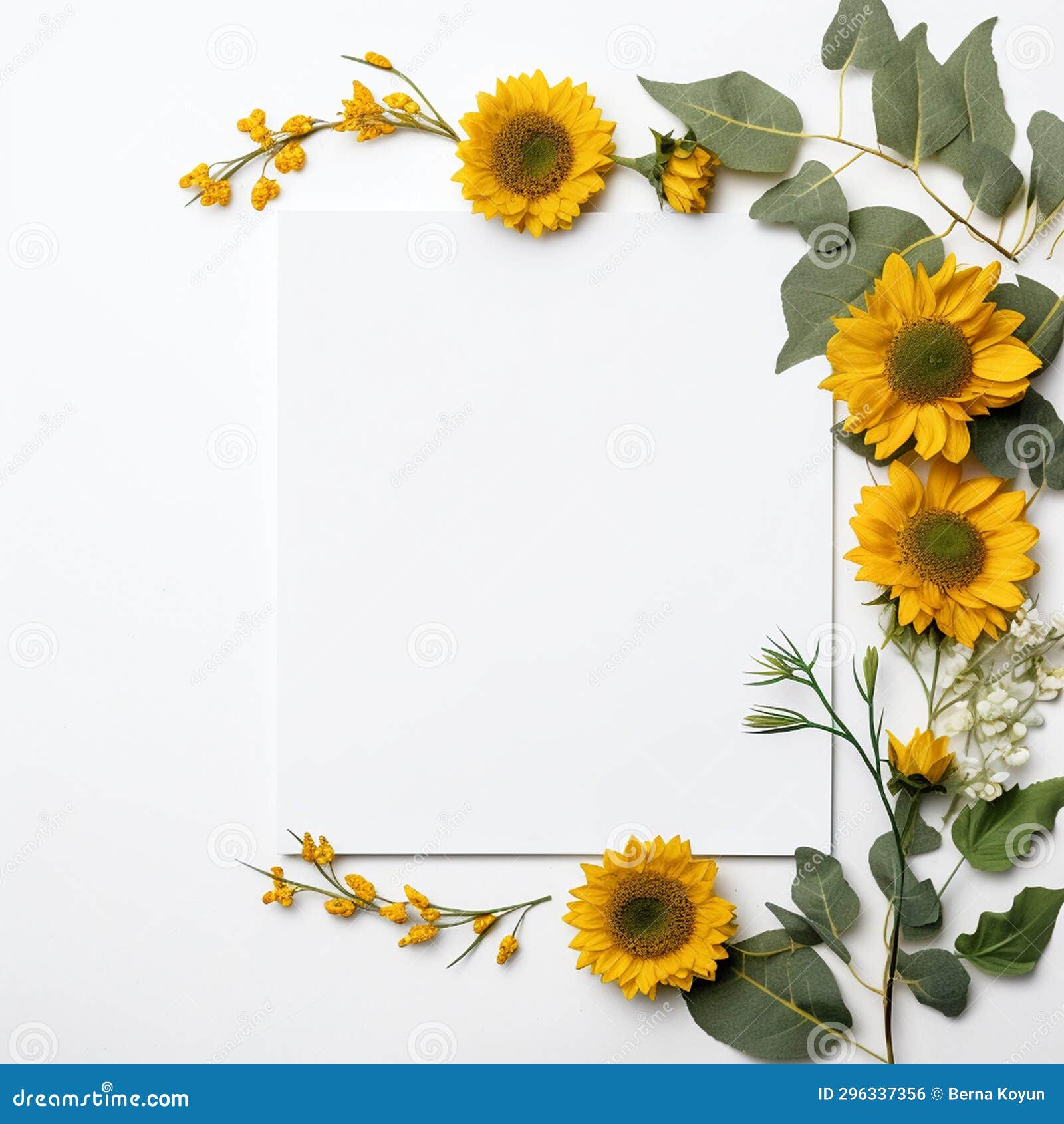 Custom sunflower border stock illustration. Illustration of autumn ...