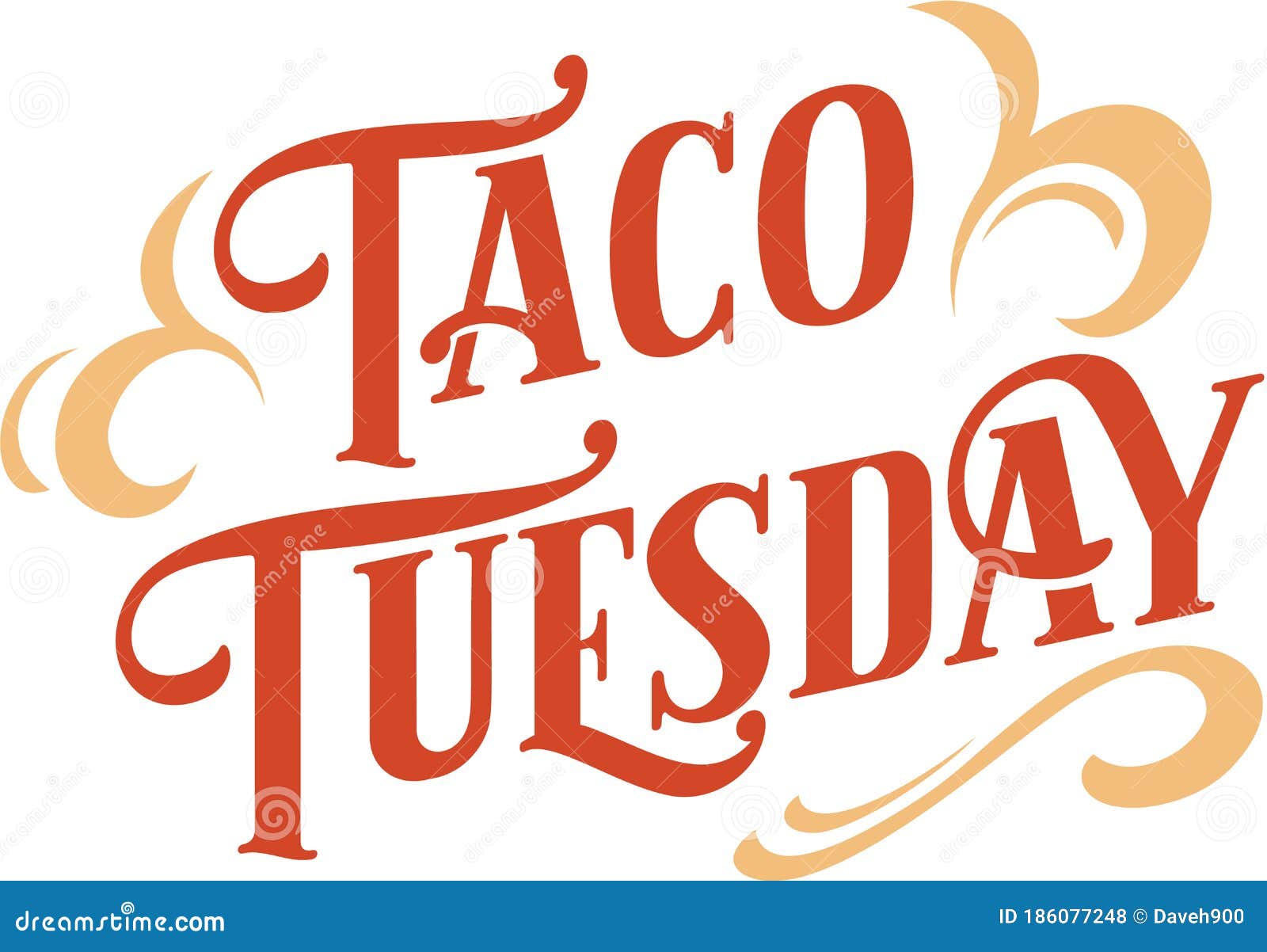 Taco Tuesday Custom Text Banner Stock Vector Illustration Of Tuesday