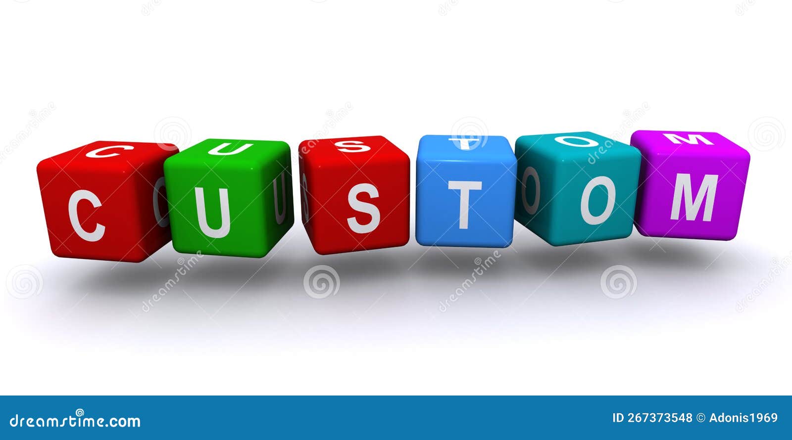 Custom word block on white stock illustration. Illustration of ...