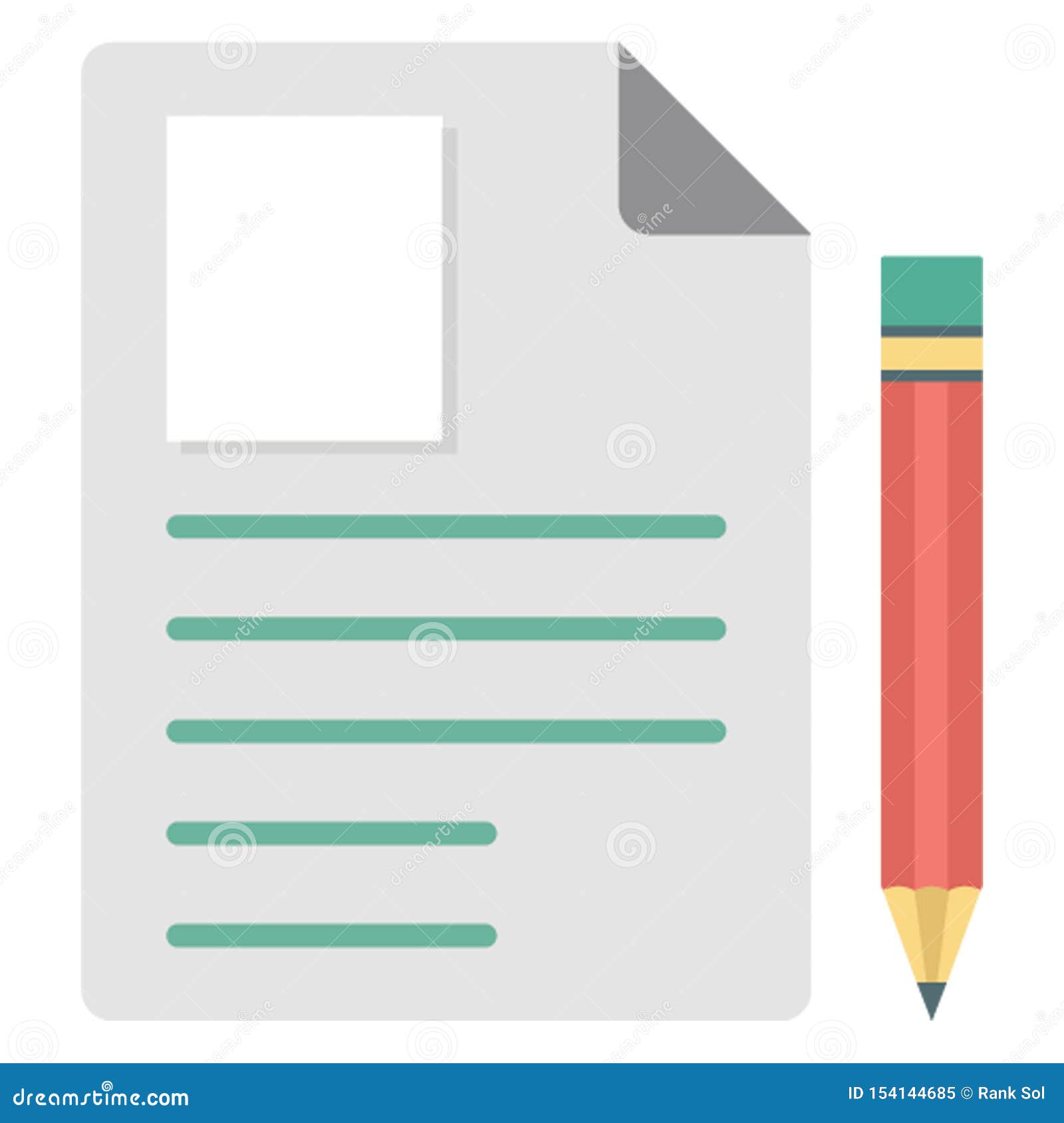 Customer Account, Document and Pencil Isolated Vector Icon Which Can Be ...