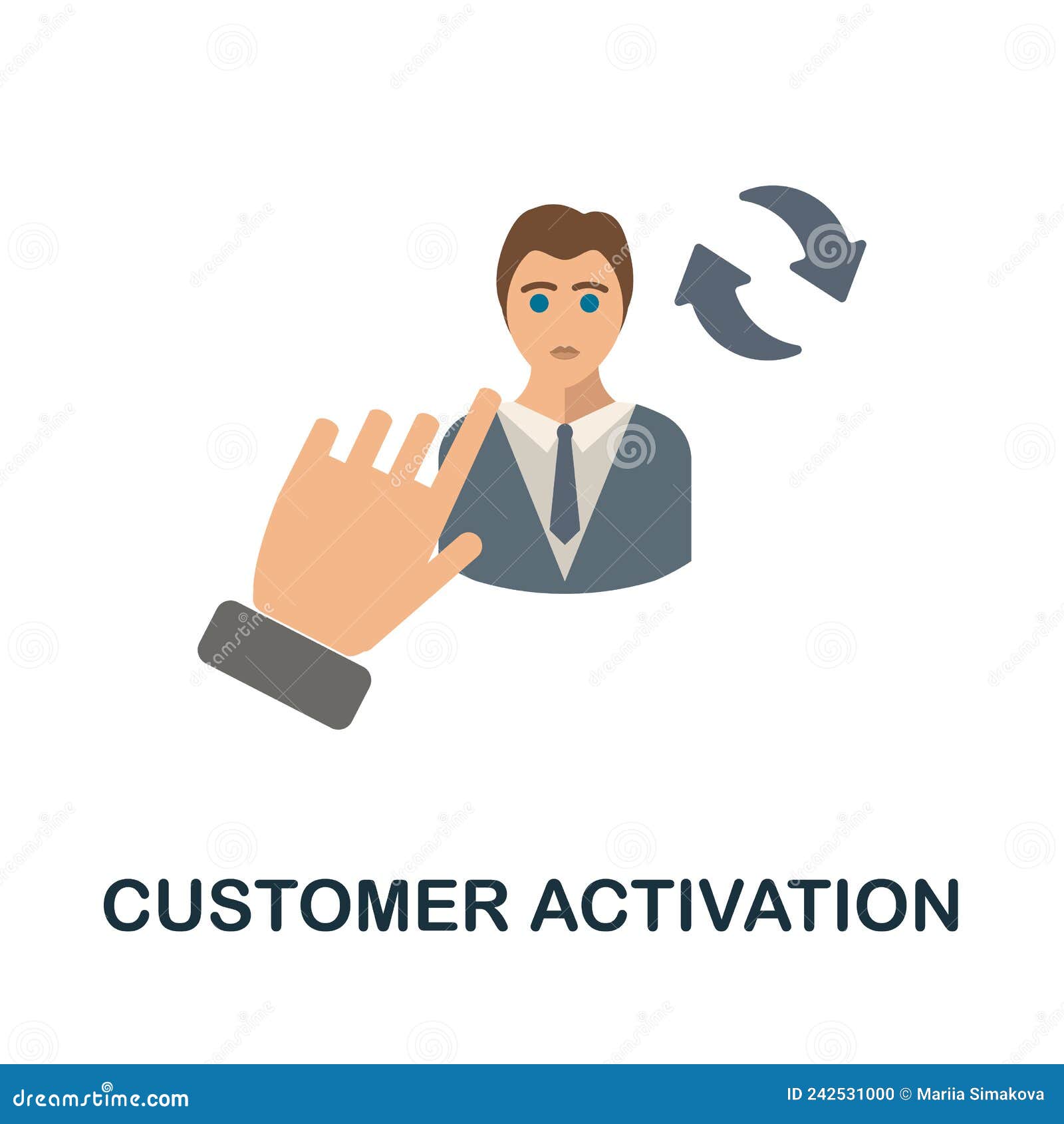 Customer Activation Flat Icon. Colored Element Sign from Growth ...