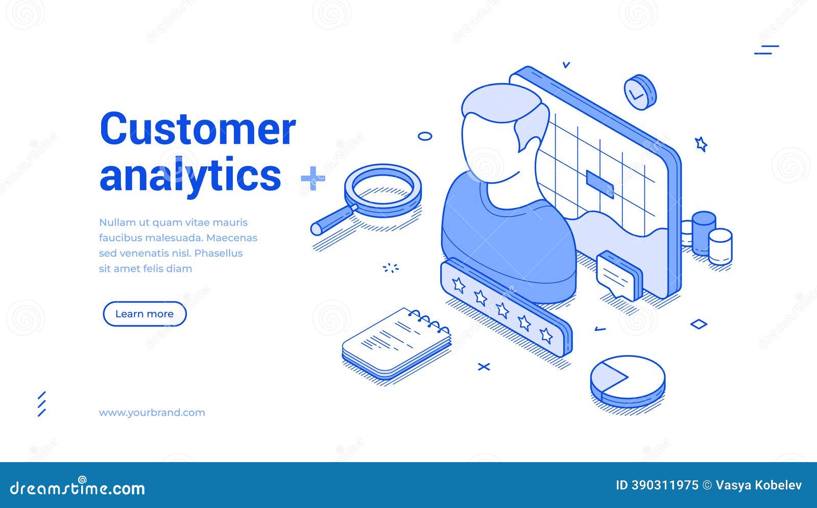 Customer Analytics Vector Line Icons Set. Customer, Analytics ...