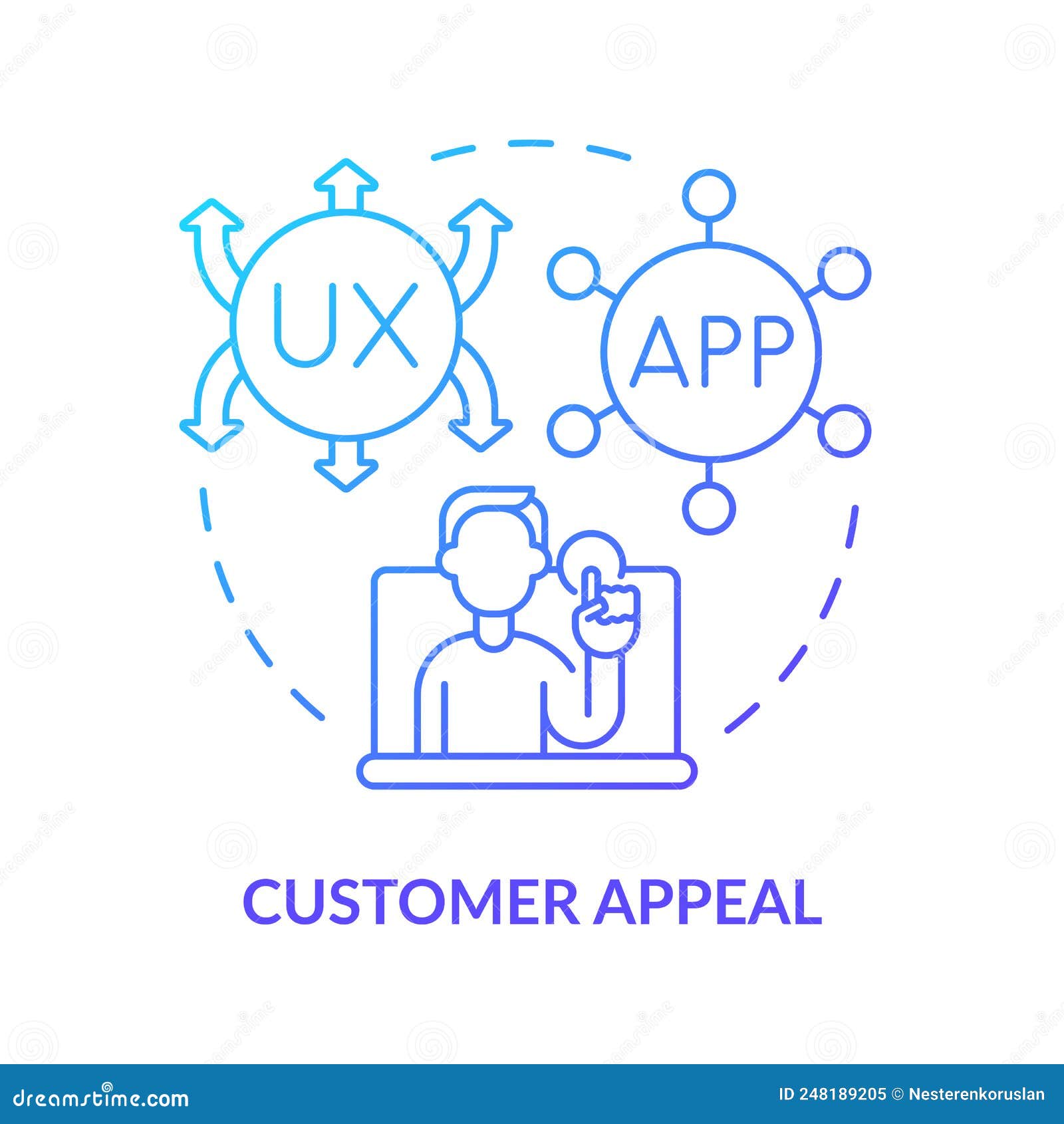 Customer Appeal Blue Gradient Concept Icon Stock Vector - Illustration ...