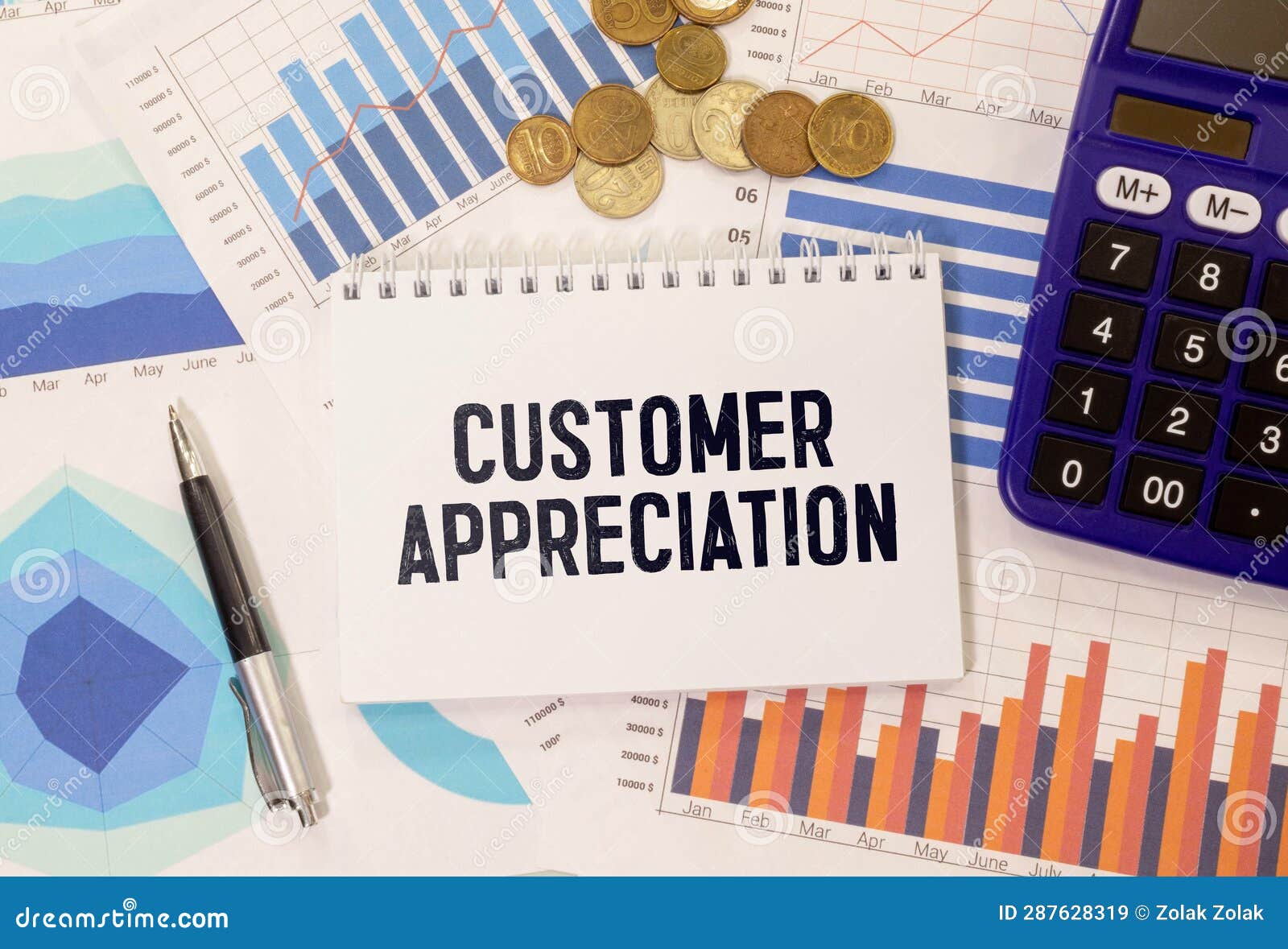 Customer Appreciation Text is Written on a Note with Pencils Stock ...