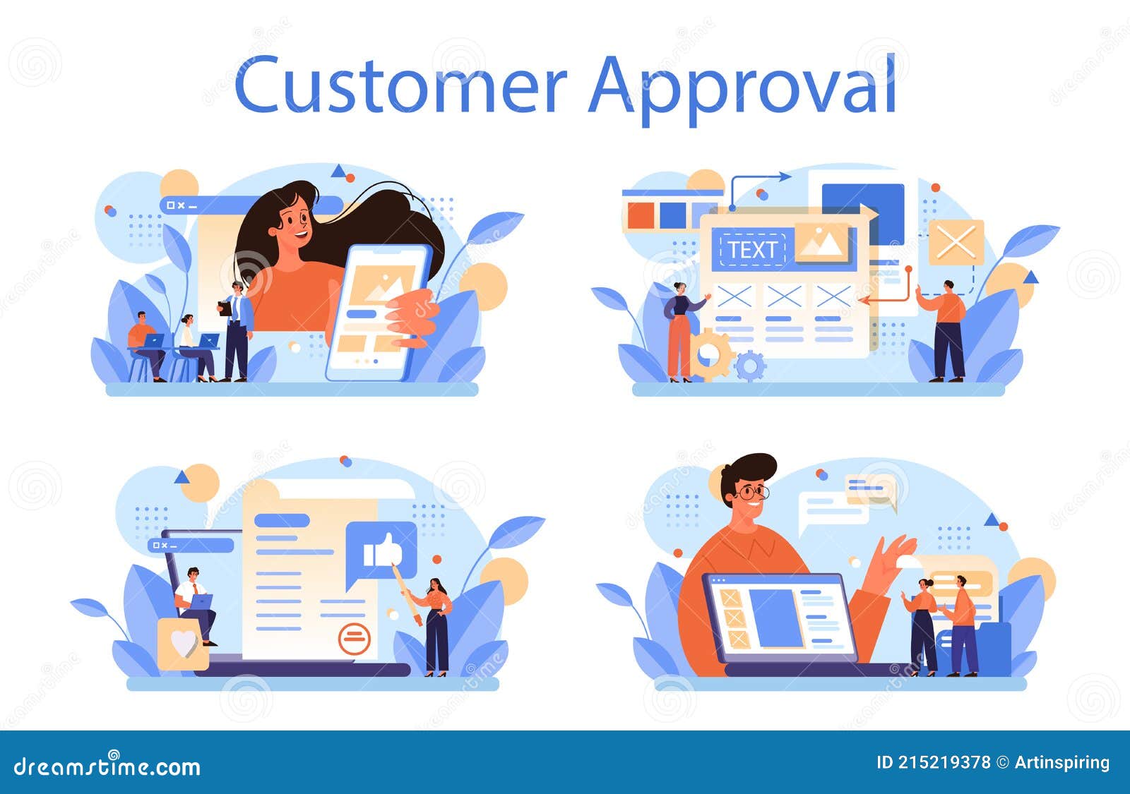 Customer Approval Concept Set. Marketing Program Development Stock ...