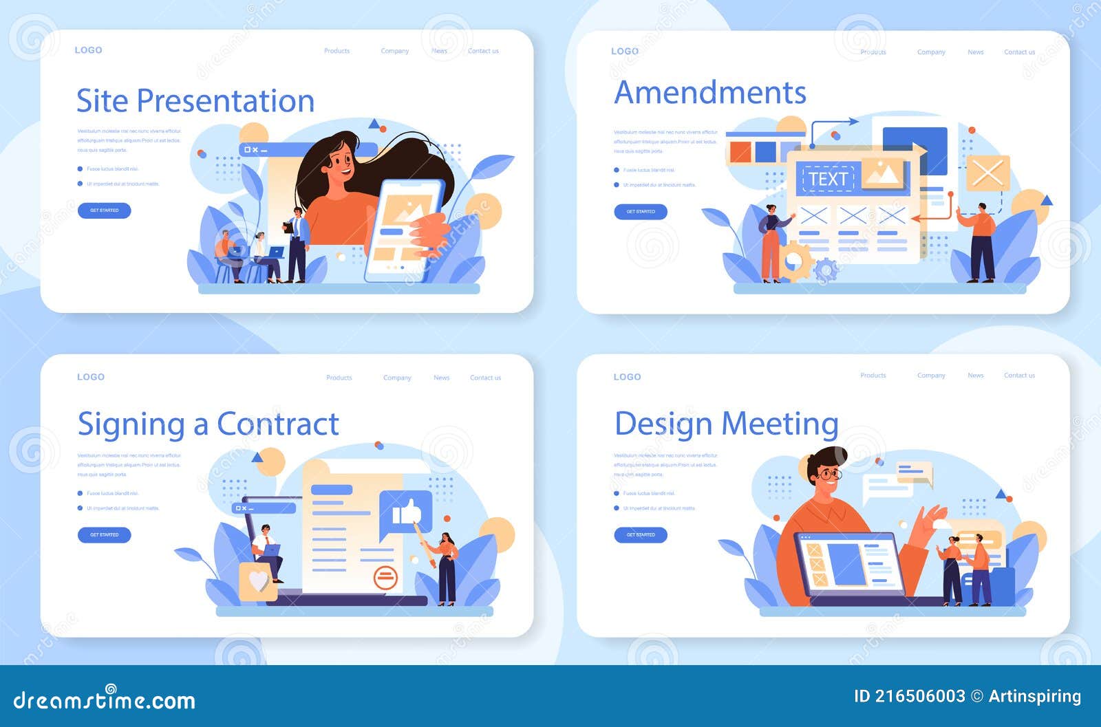 Customer Approval Web Banner or Landing Page Set. Marketing Program ...