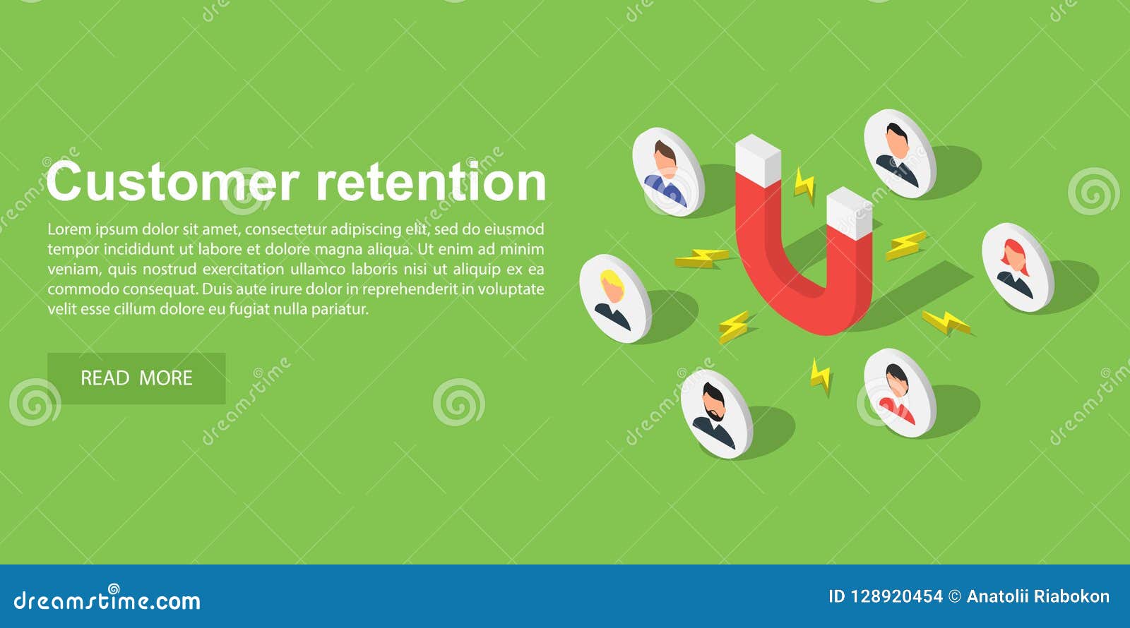 Customer Attraction Concept Banner, Isometric Style Stock Vector ...