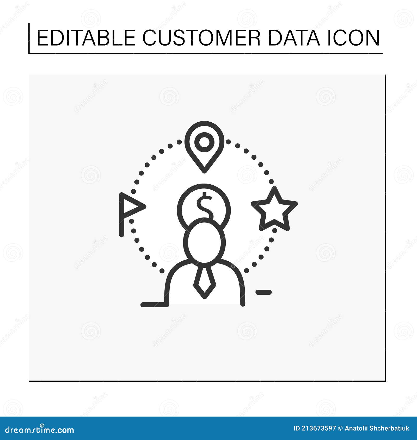Customer Attributes Line Icon Stock Vector - Illustration of ...
