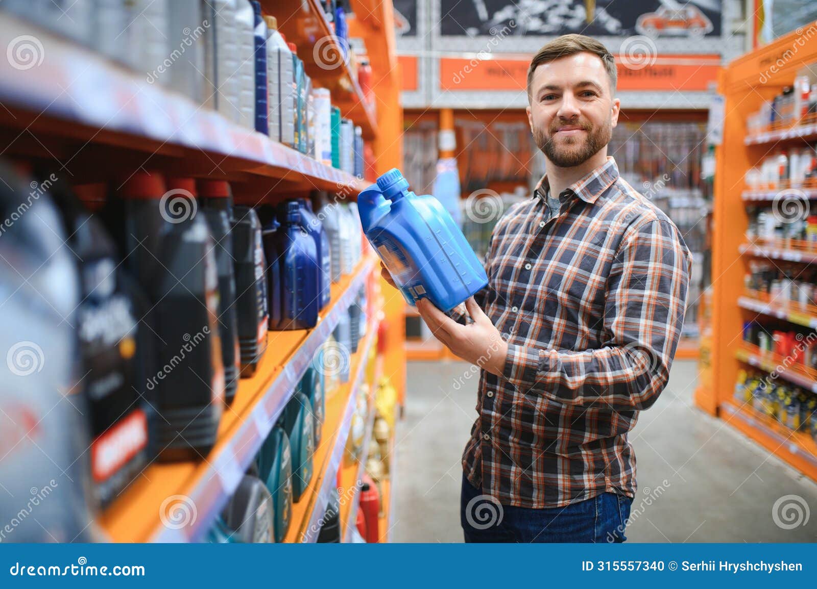 A Customer at an Auto Parts Store Stock Photo - Image of background ...