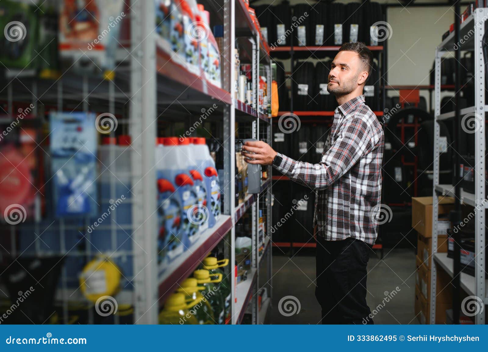A Customer at an Auto Parts Store Stock Image - Image of male, woman ...