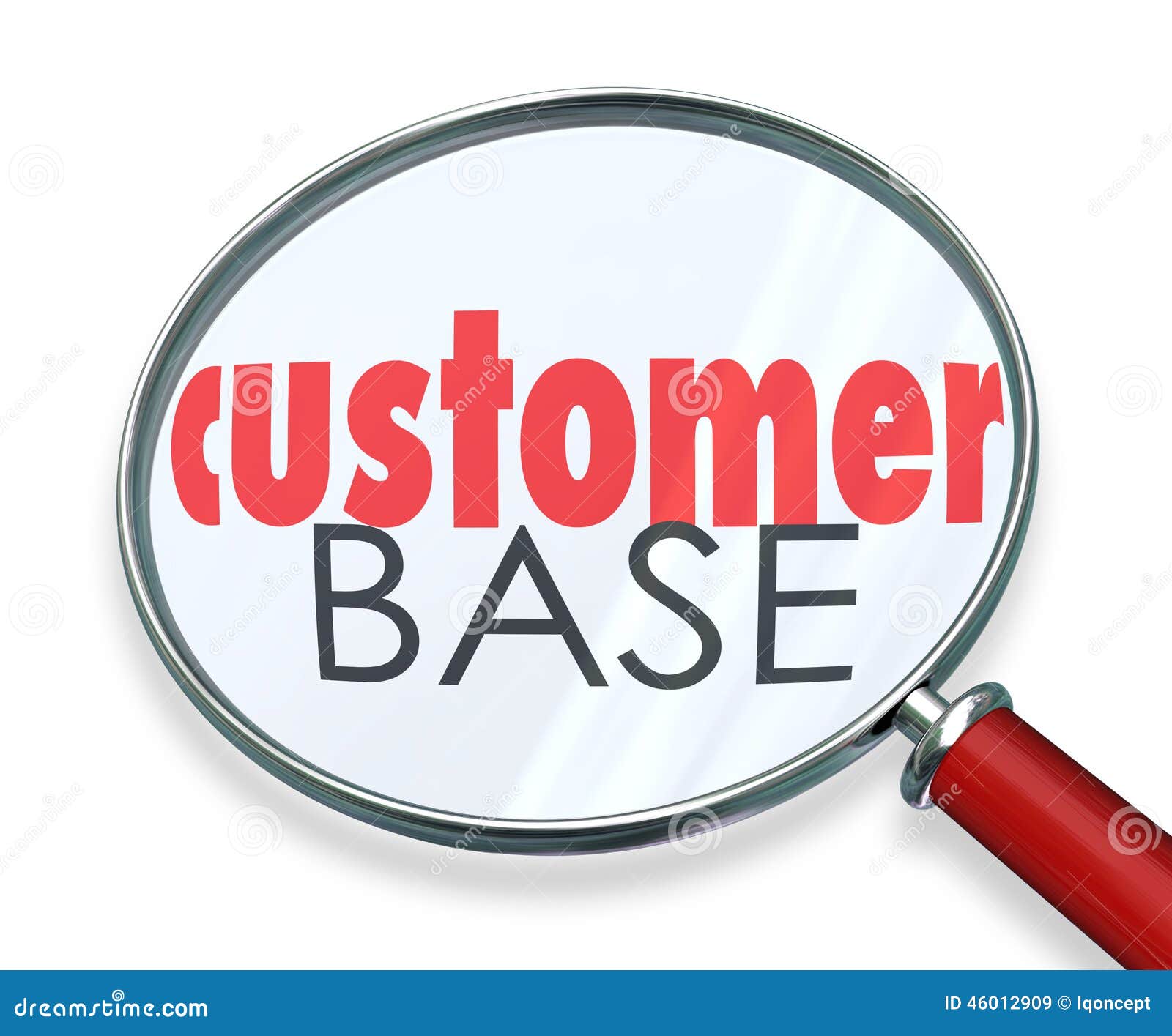 Customer Base Magnifying Glass Clients Contacts Prospects Stock ...