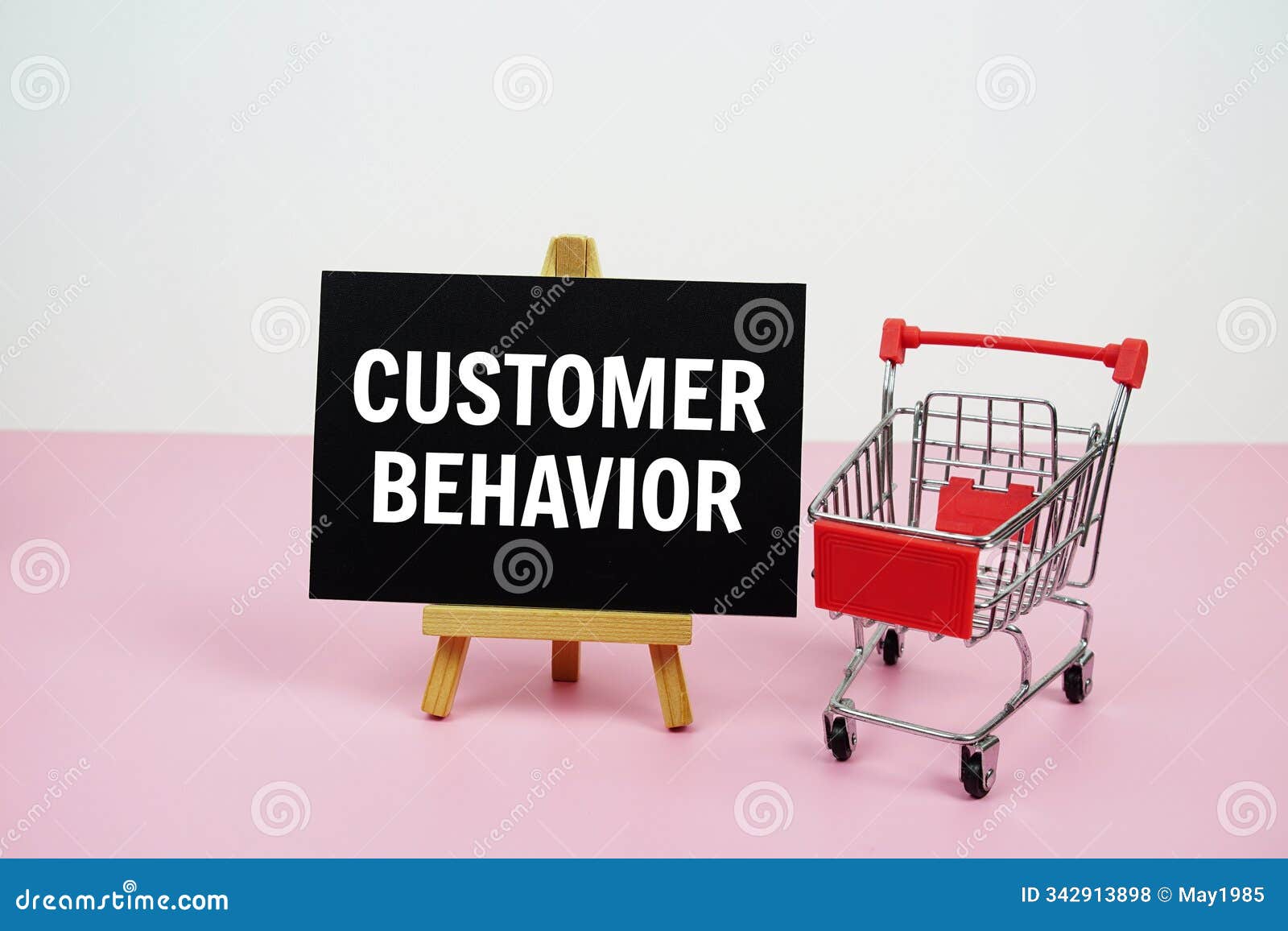 Customer Behavior Text Message and Trolly Shopping Cart on Pink ...
