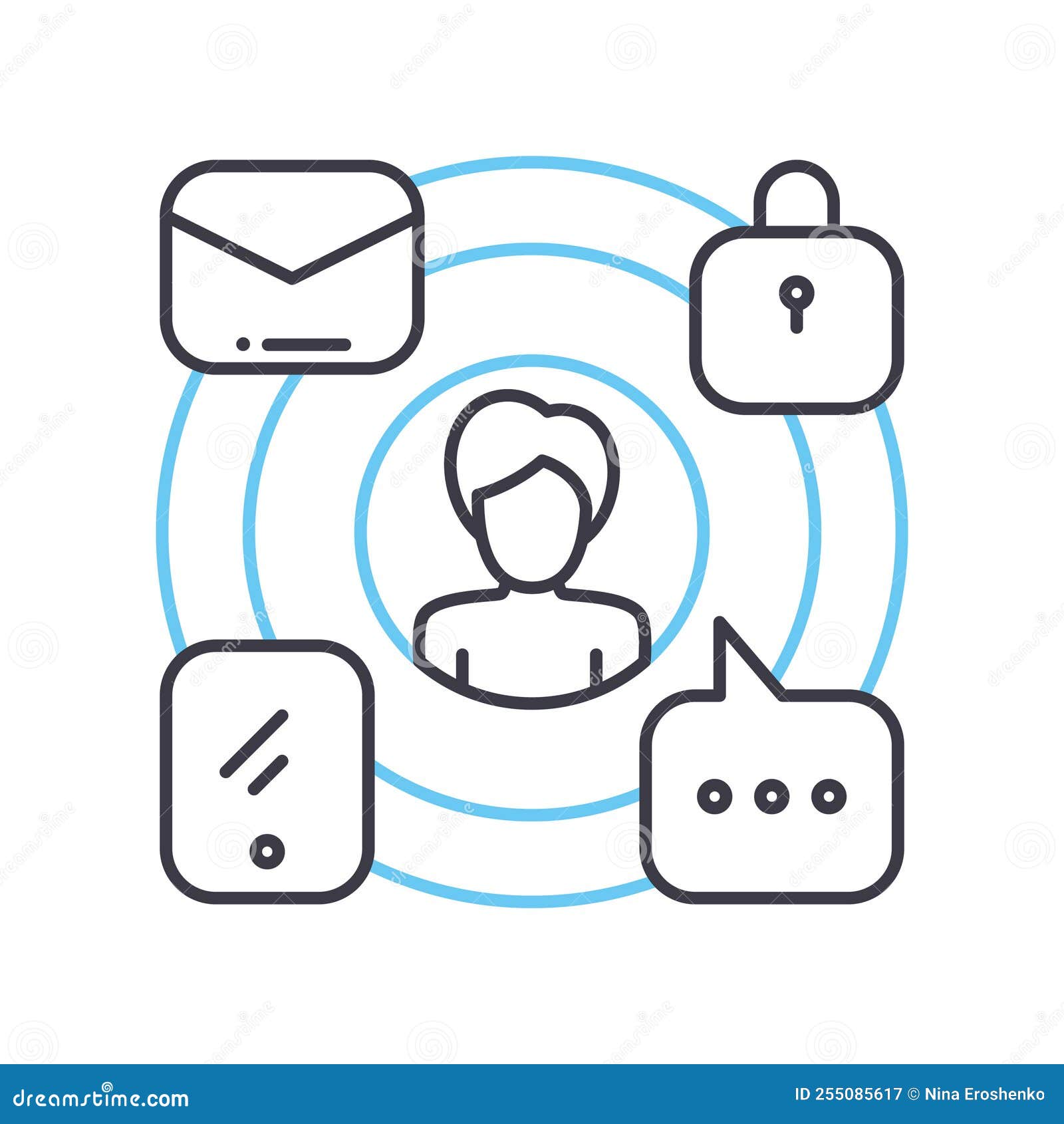 Customer Behaviour Line Icon, Outline Symbol, Vector Illustration ...