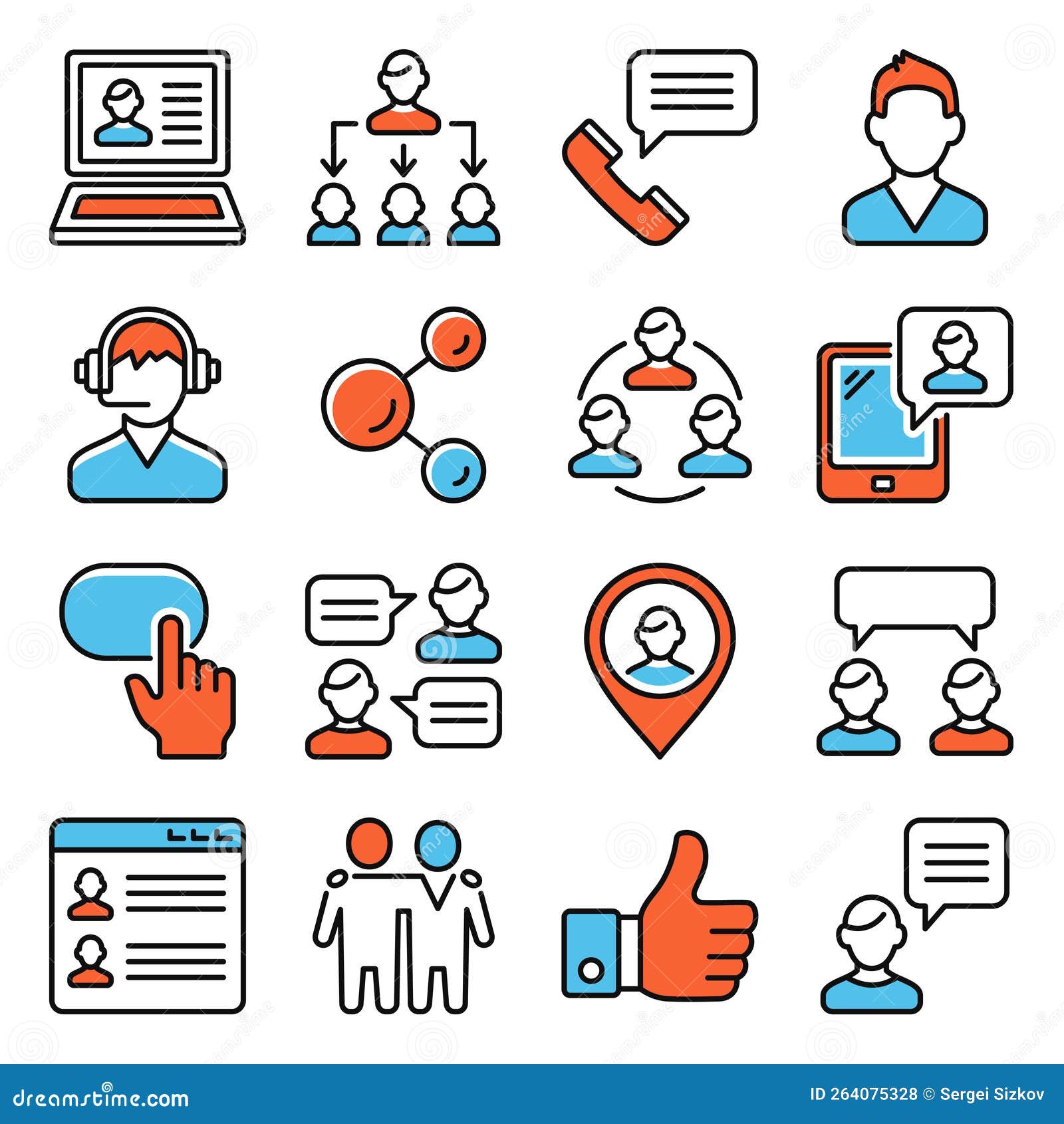 Customer and Business People Icons Set. Vector Stock Illustration ...