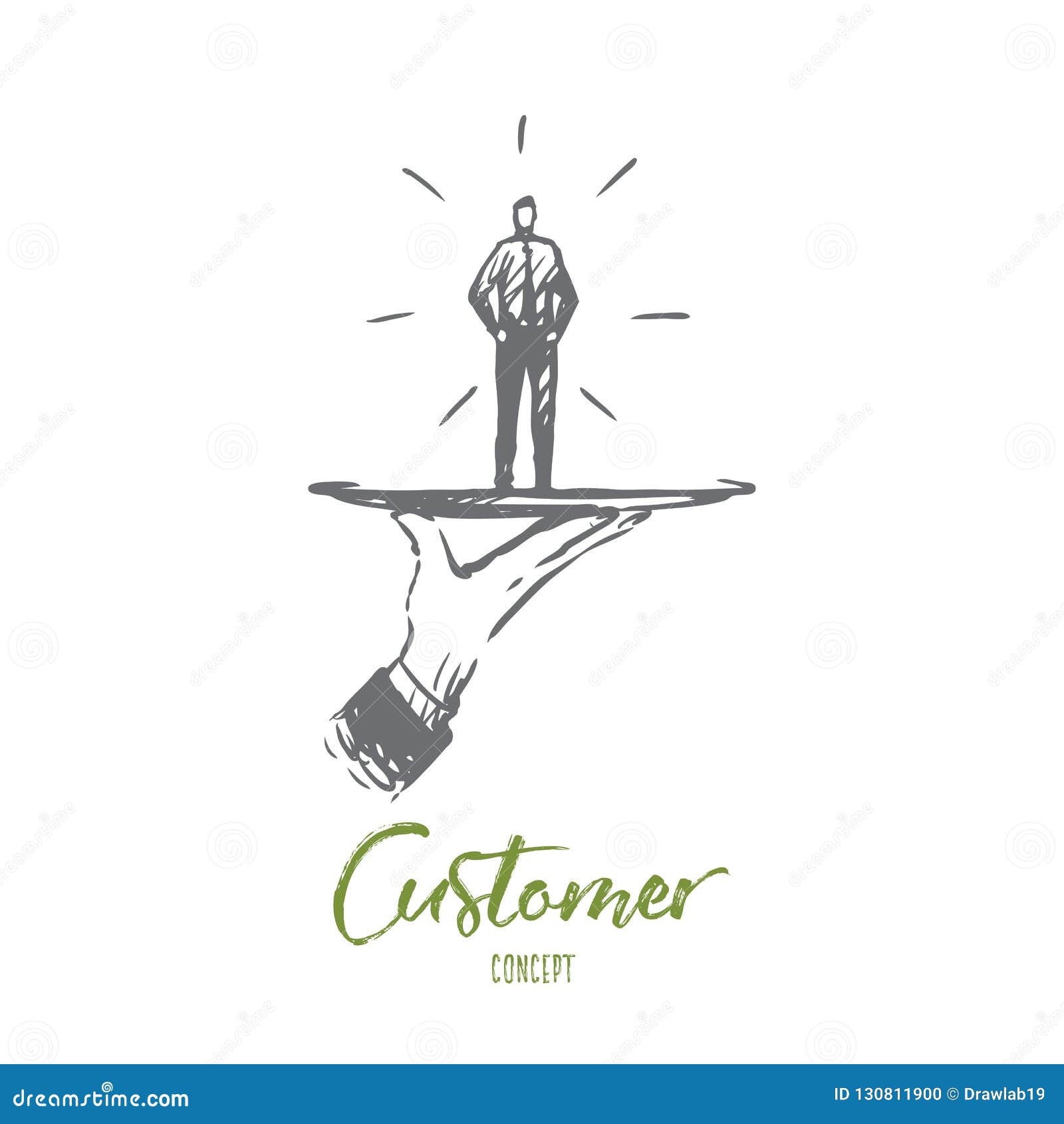 Customer, Business, Service, Help, Client Concept. Hand Drawn Isolated ...