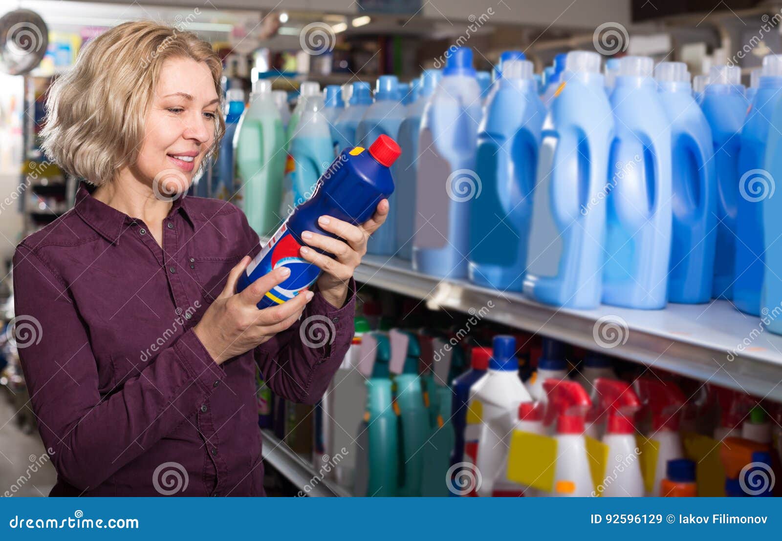 Customer buying detergents stock image. Image of casual - 92596129