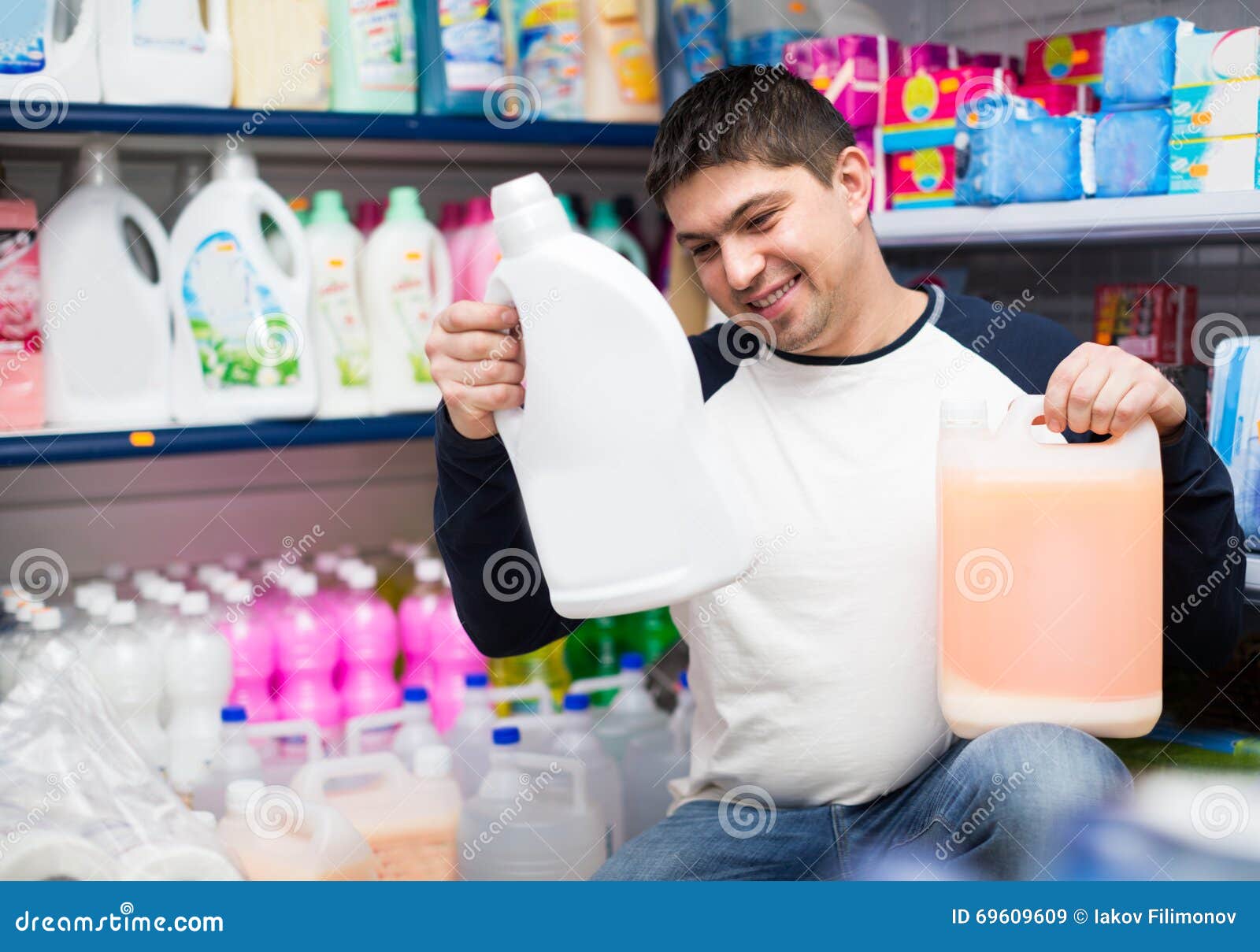 Customer Buying Detergents for Laundry Stock Image - Image of shop ...