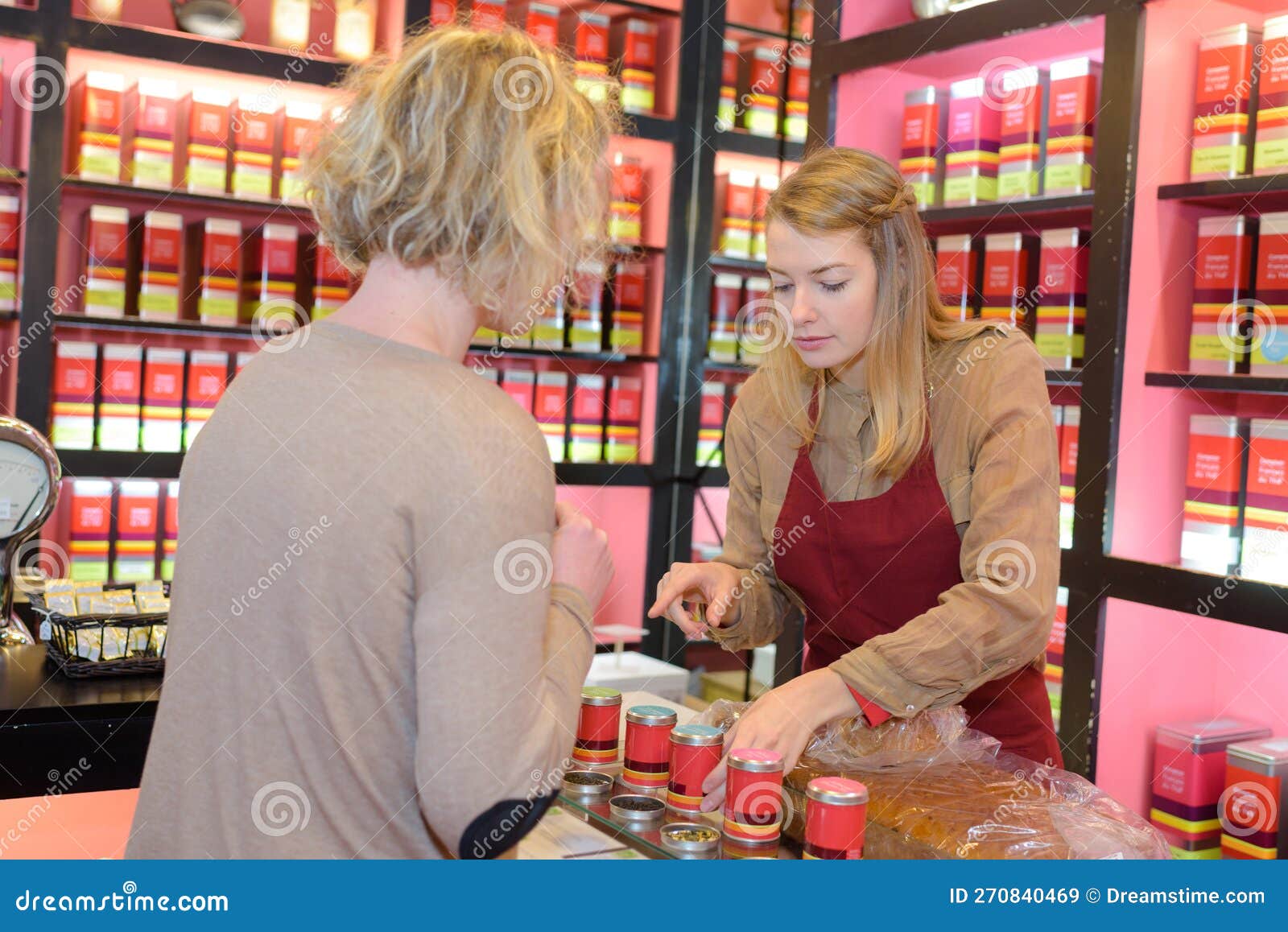 Customer Buying Retailed Tea from Tea Shop Stock Image - Image of ...