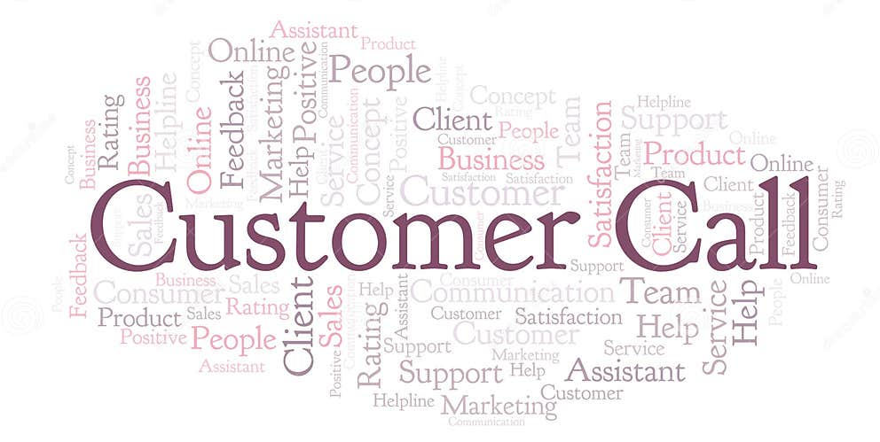 Customer Call word cloud. stock illustration. Illustration of greeting ...