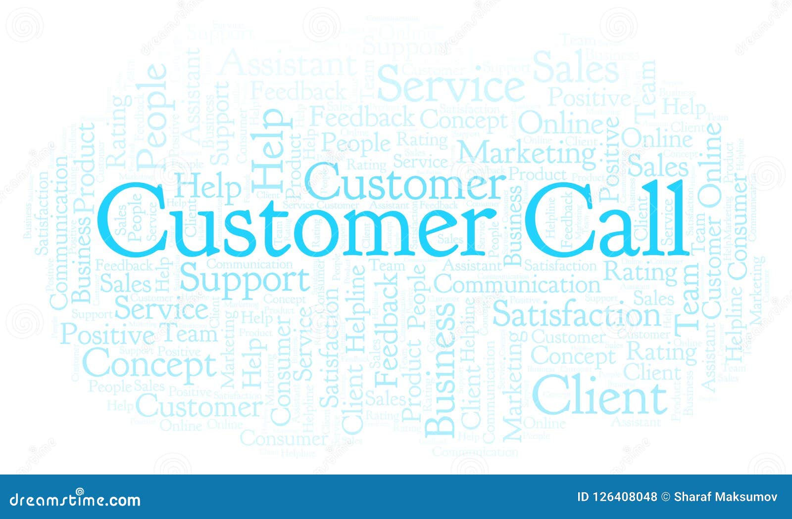Customer Call word cloud. stock illustration. Illustration of service ...