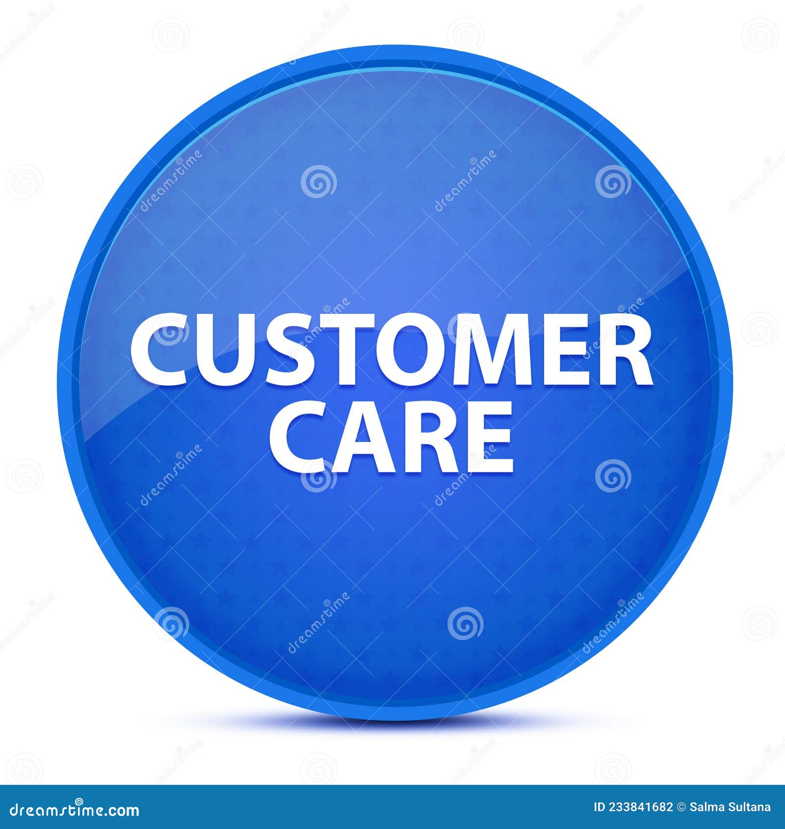 Customer Care Aesthetic Glossy Blue Round Button Abstract Stock ...