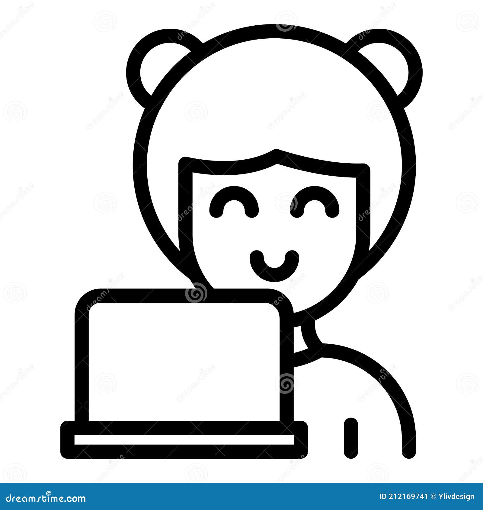 Customer Care Assistant Icon, Outline Style Stock Vector - Illustration ...