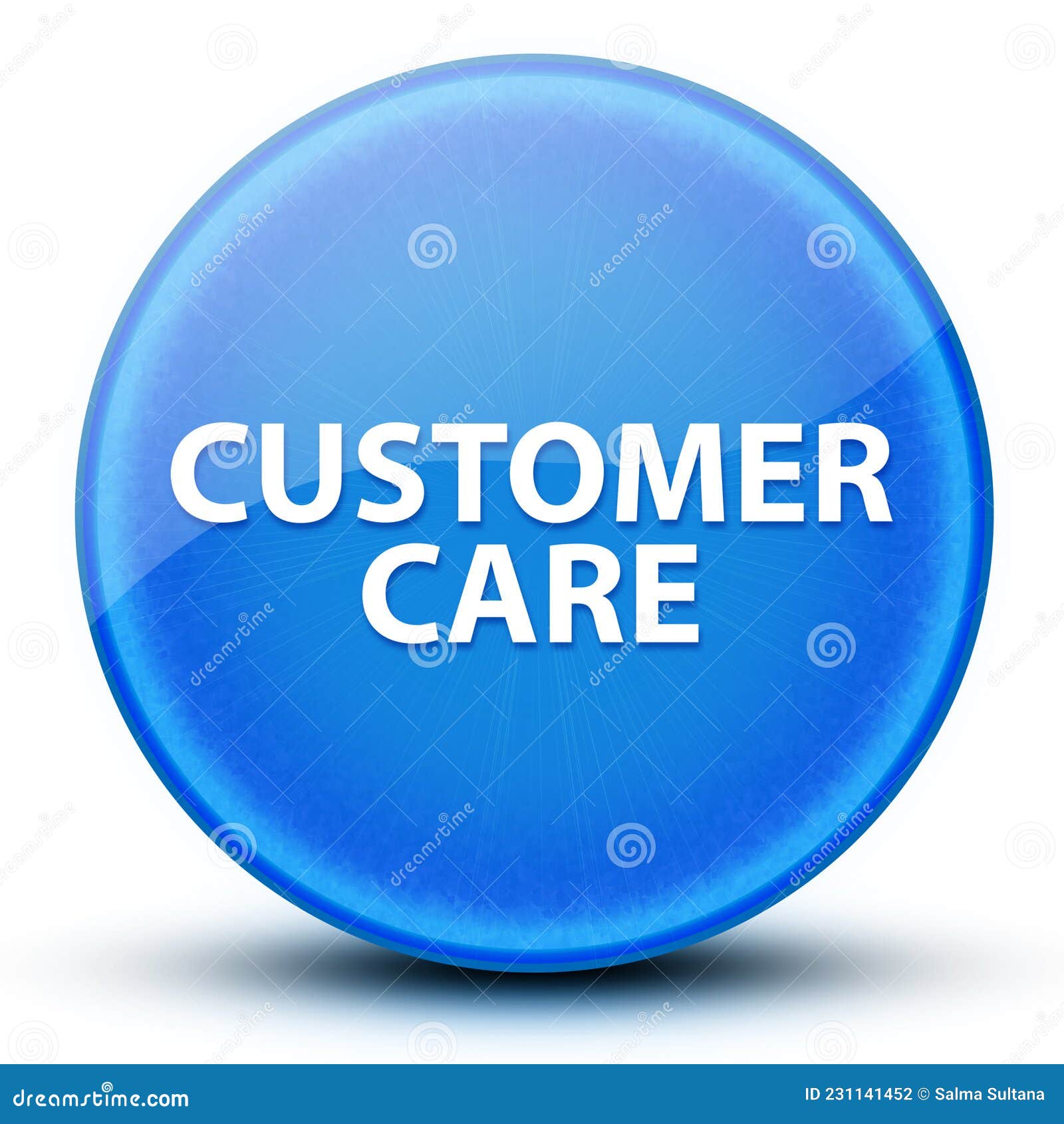 Customer Care Eyeball Glossy Elegant Blue Round Button Abstract Stock ...