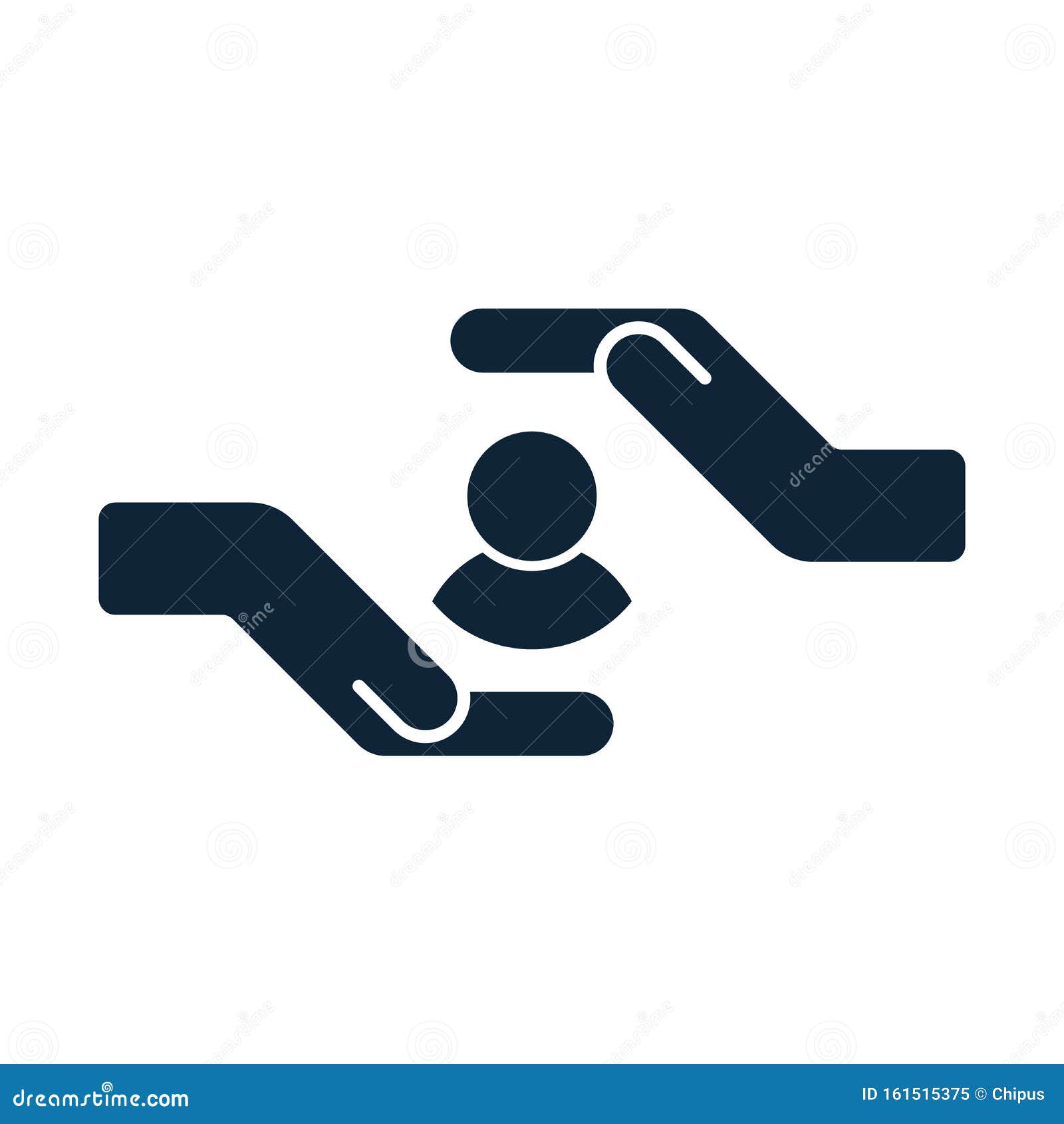 Customer Care Icon. Hands with Customer Inside Stock Vector ...