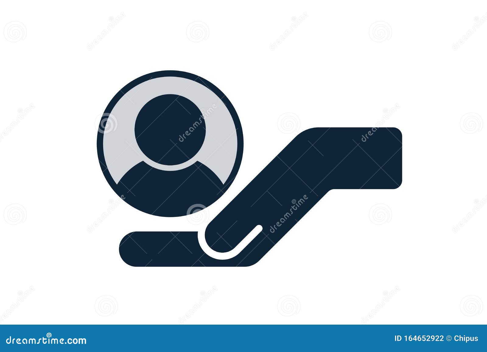 Customer Care Icon. Hands with Customer Inside Stock Illustration ...
