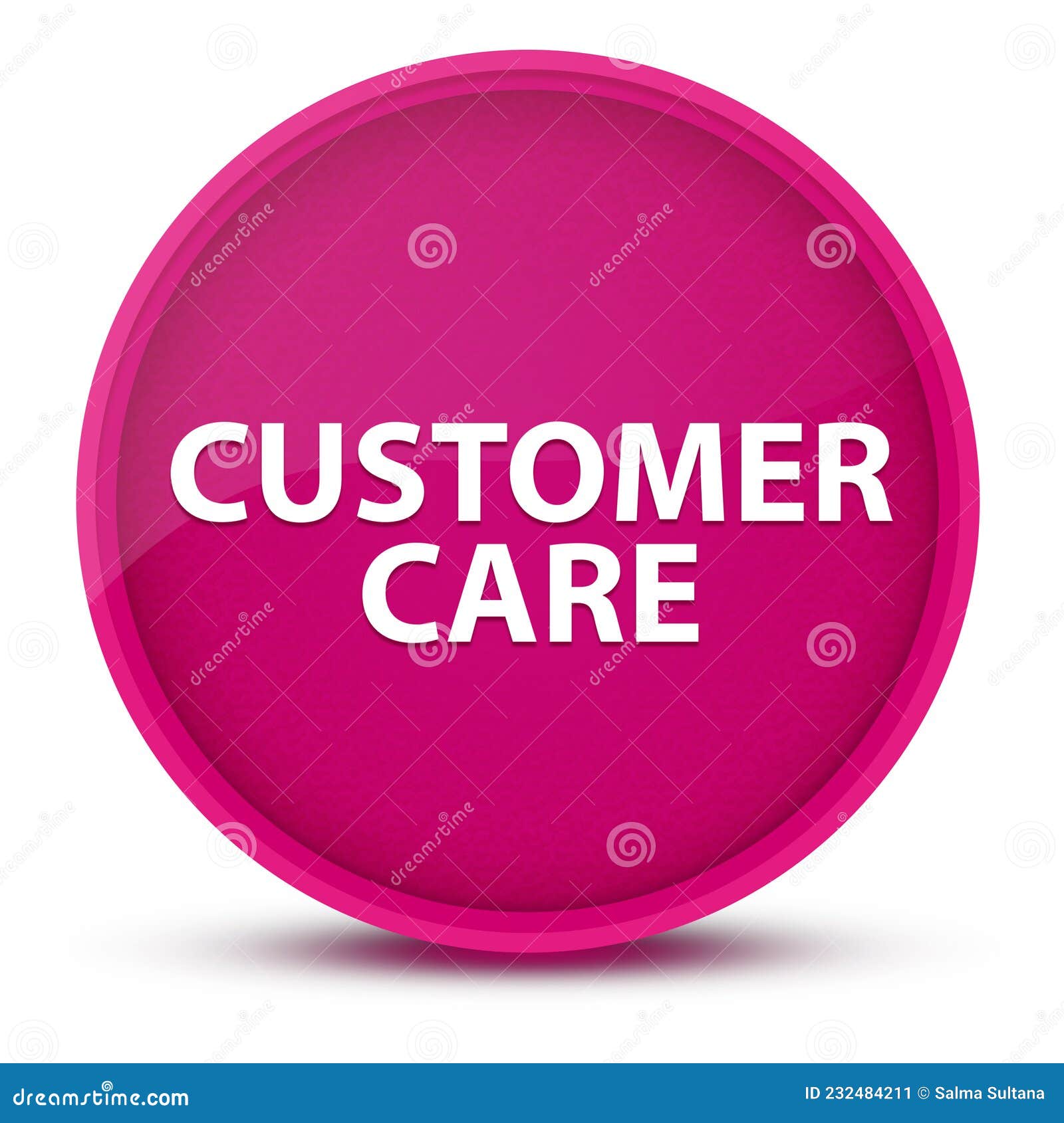 Customer Care Luxurious Glossy Pink Round Button Abstract Stock ...