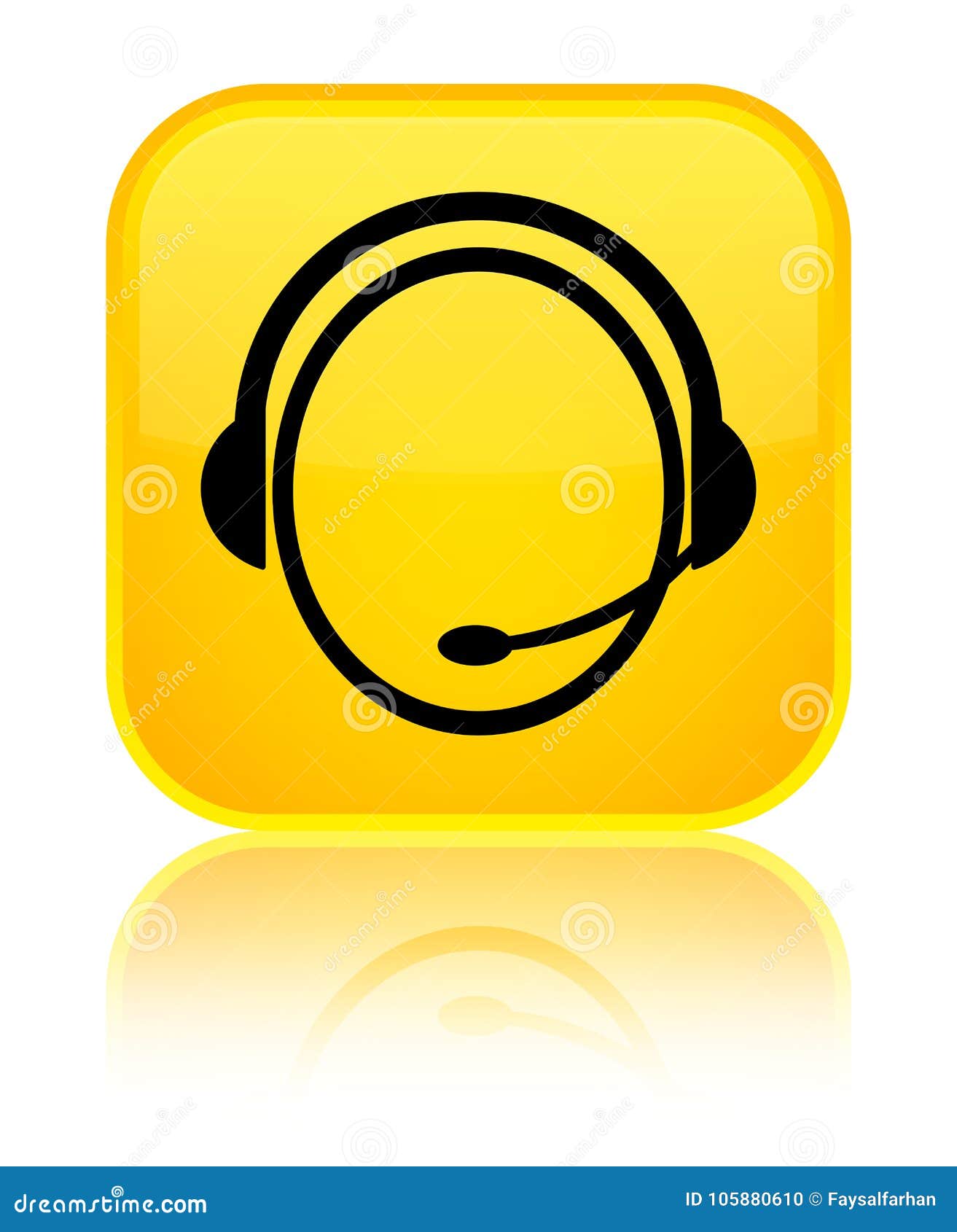 Customer Care Service Icon Special Yellow Square Button Stock ...