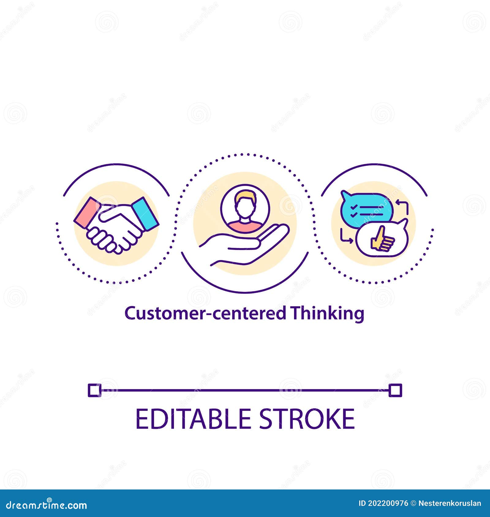 Customer Centered Thinking Concept Icon Stock Vector - Illustration of ...