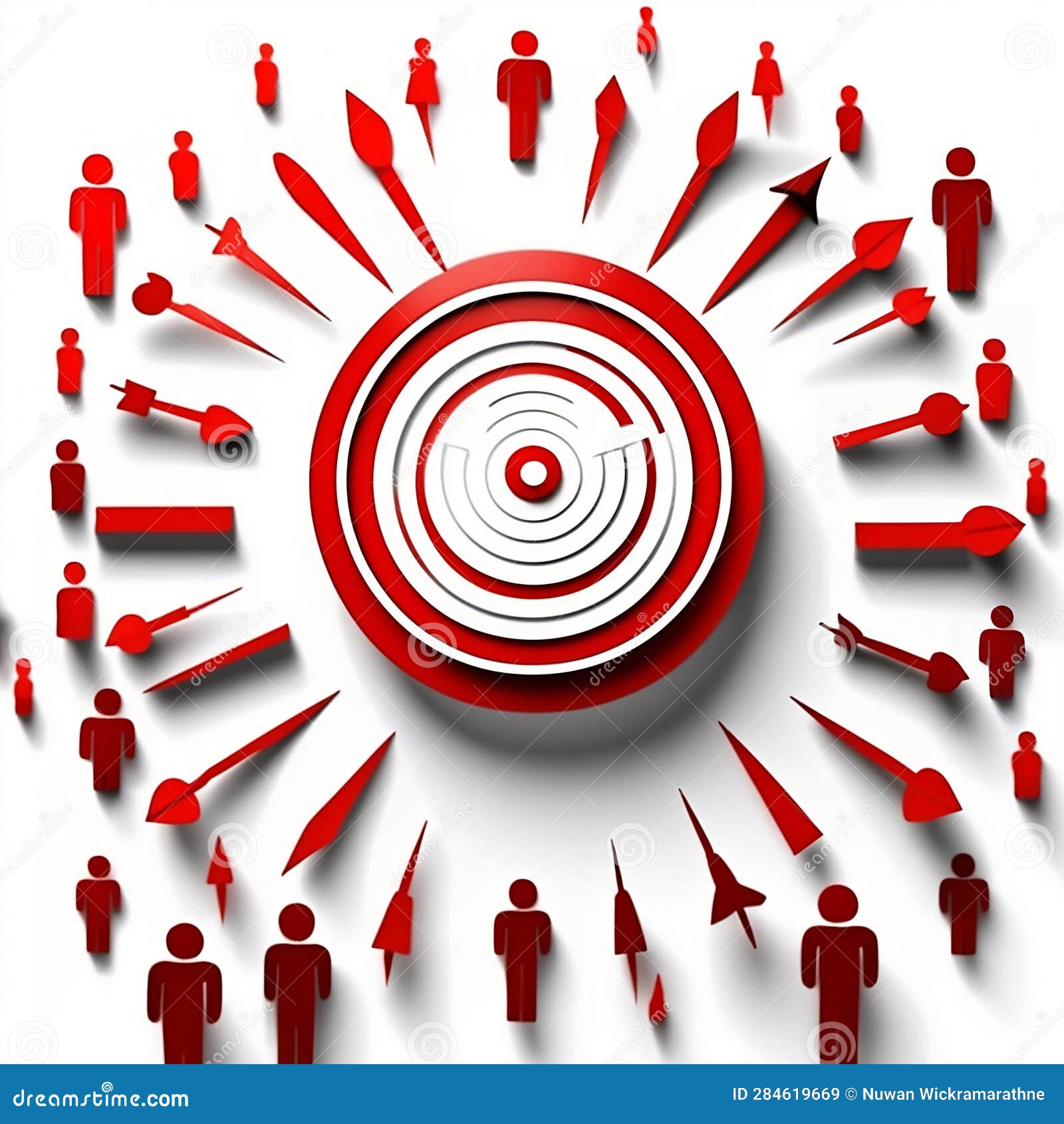 Customer-Centric Approach: Human Icon and Red Dartboard Stock ...