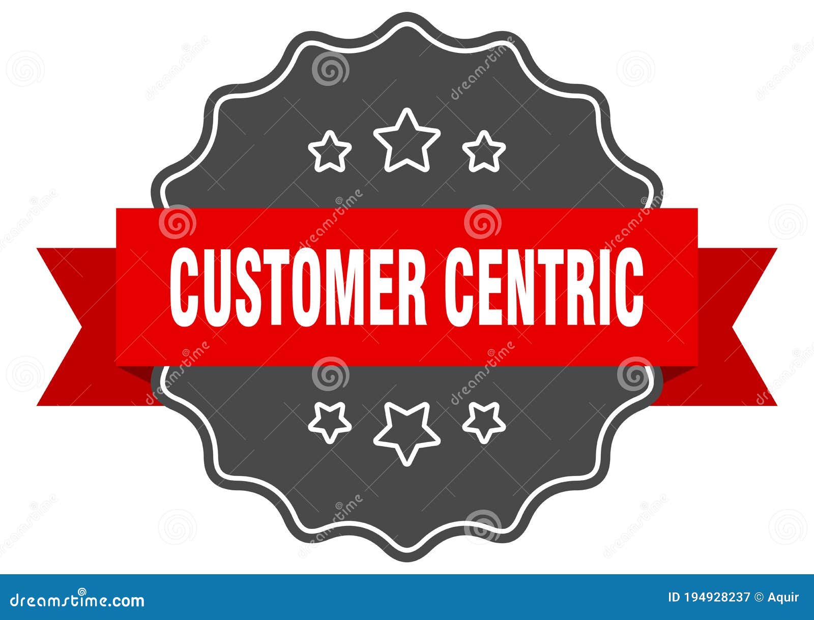 Customer Centric Sticker. Customer Centric Sign Set. Cartoon Vector ...