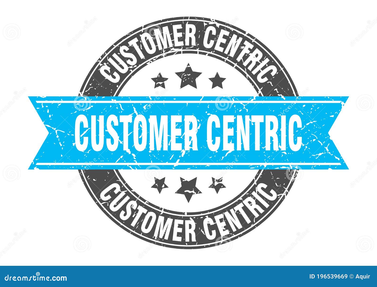 Customer centric stamp stock vector. Illustration of blue - 196539669