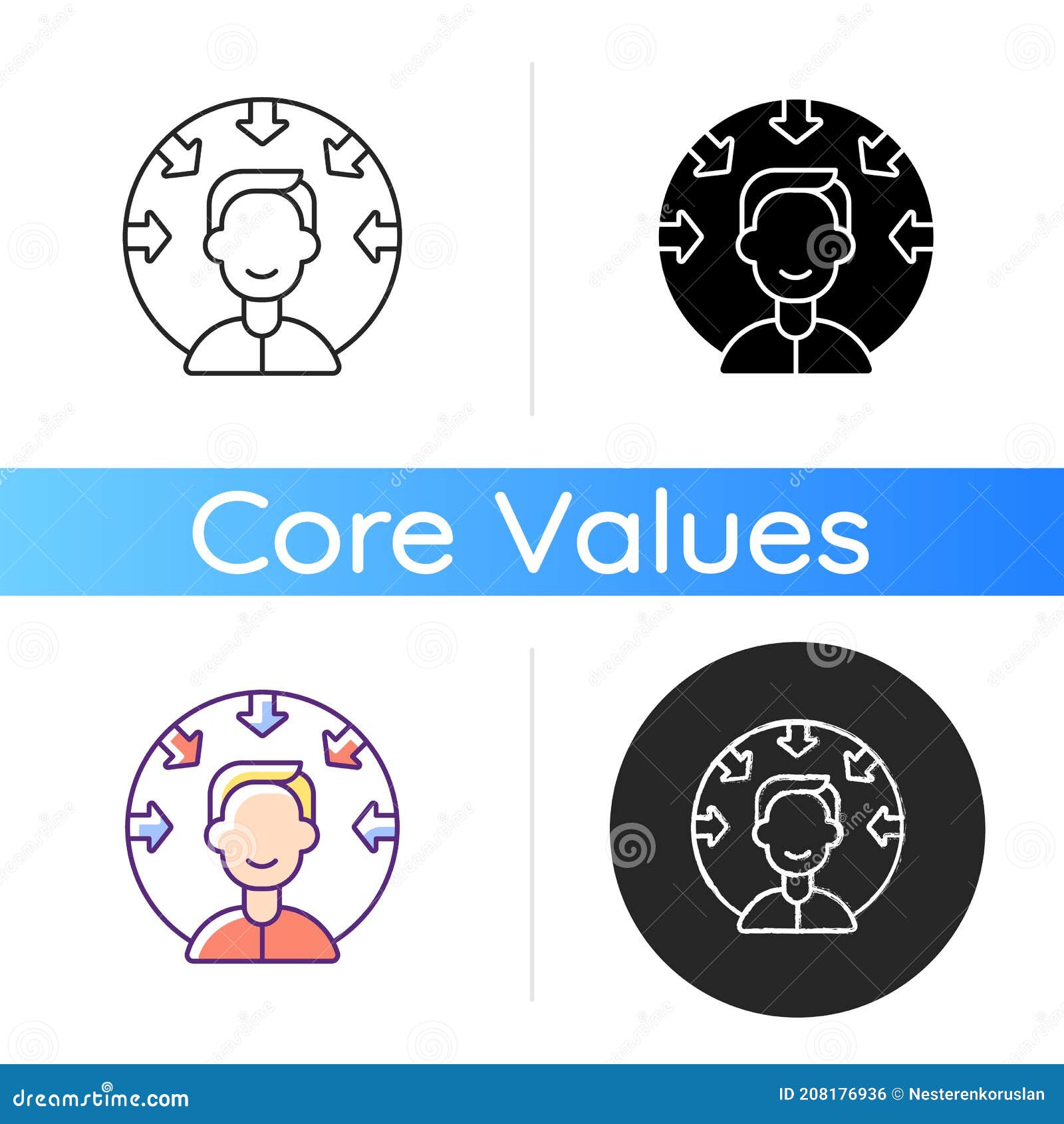 Customer centricity icon stock vector. Illustration of contour - 208176936