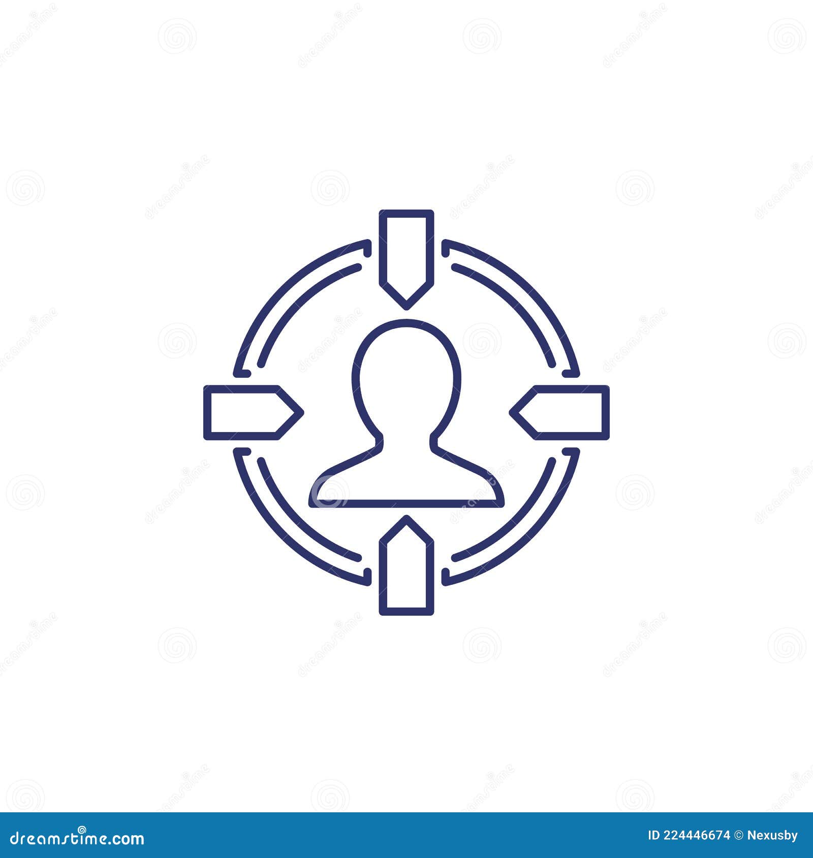 Customer Centricity Line Icon on White, Vector Stock Vector ...