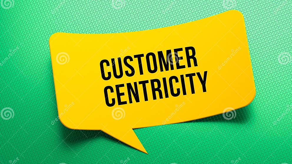 Customer Centricity Text Message on the 3D Curve Speech Bubble. Dotted ...