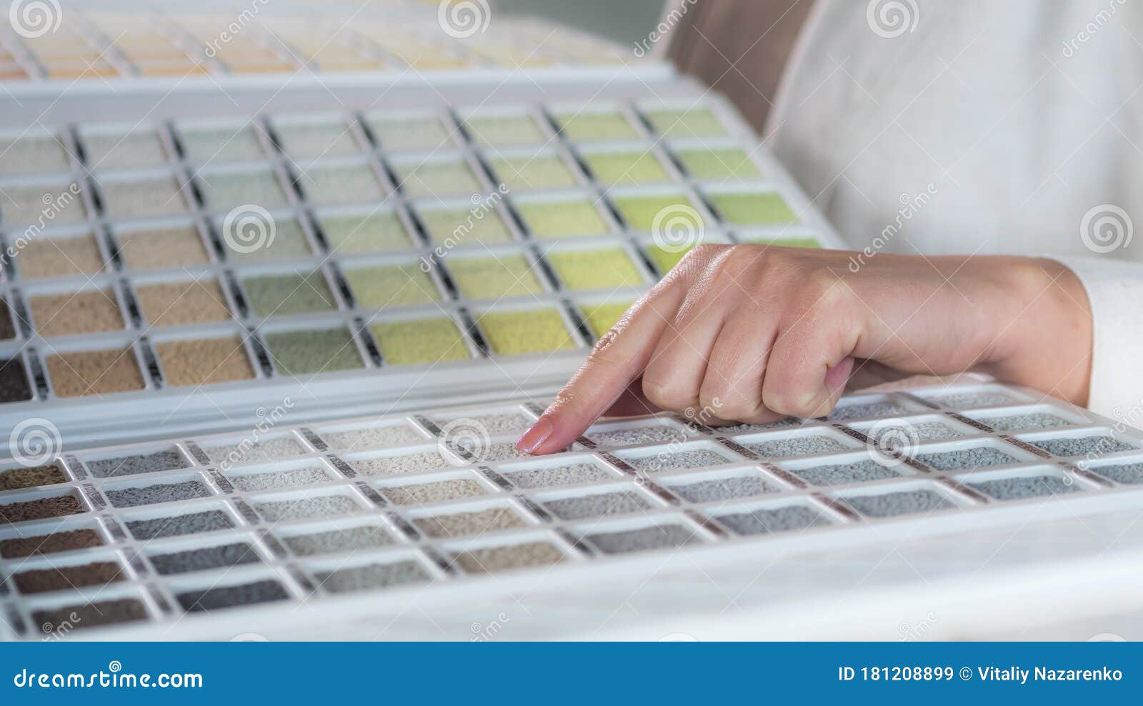 Customer Chooses Building Materials in Image from Catalog Stock Image ...
