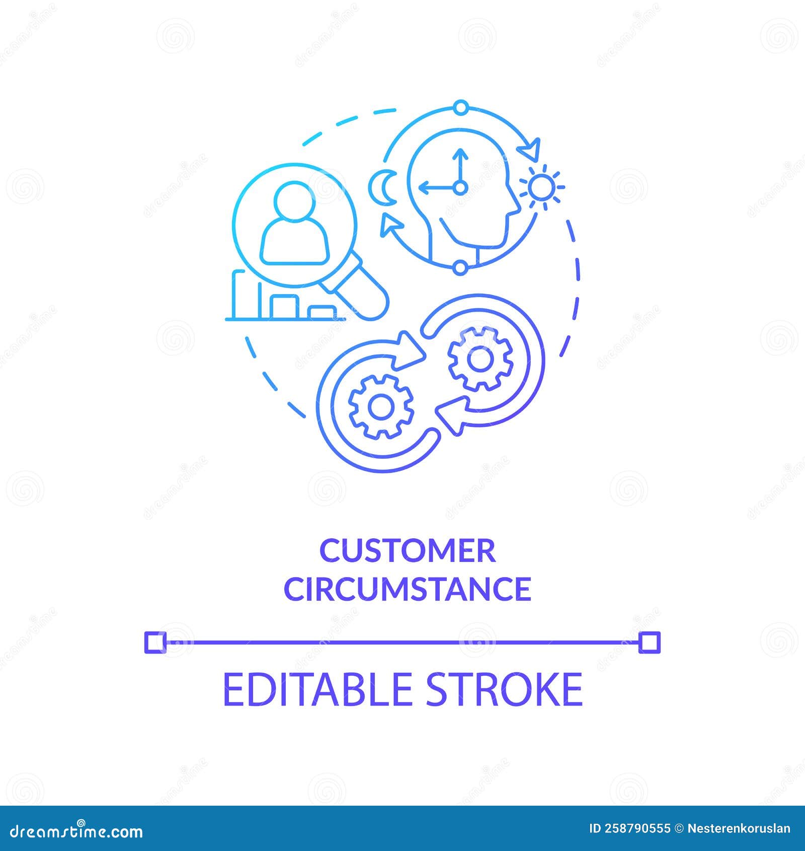 Customer Circumstance Red Gradient Concept Icon Cartoon Vector ...