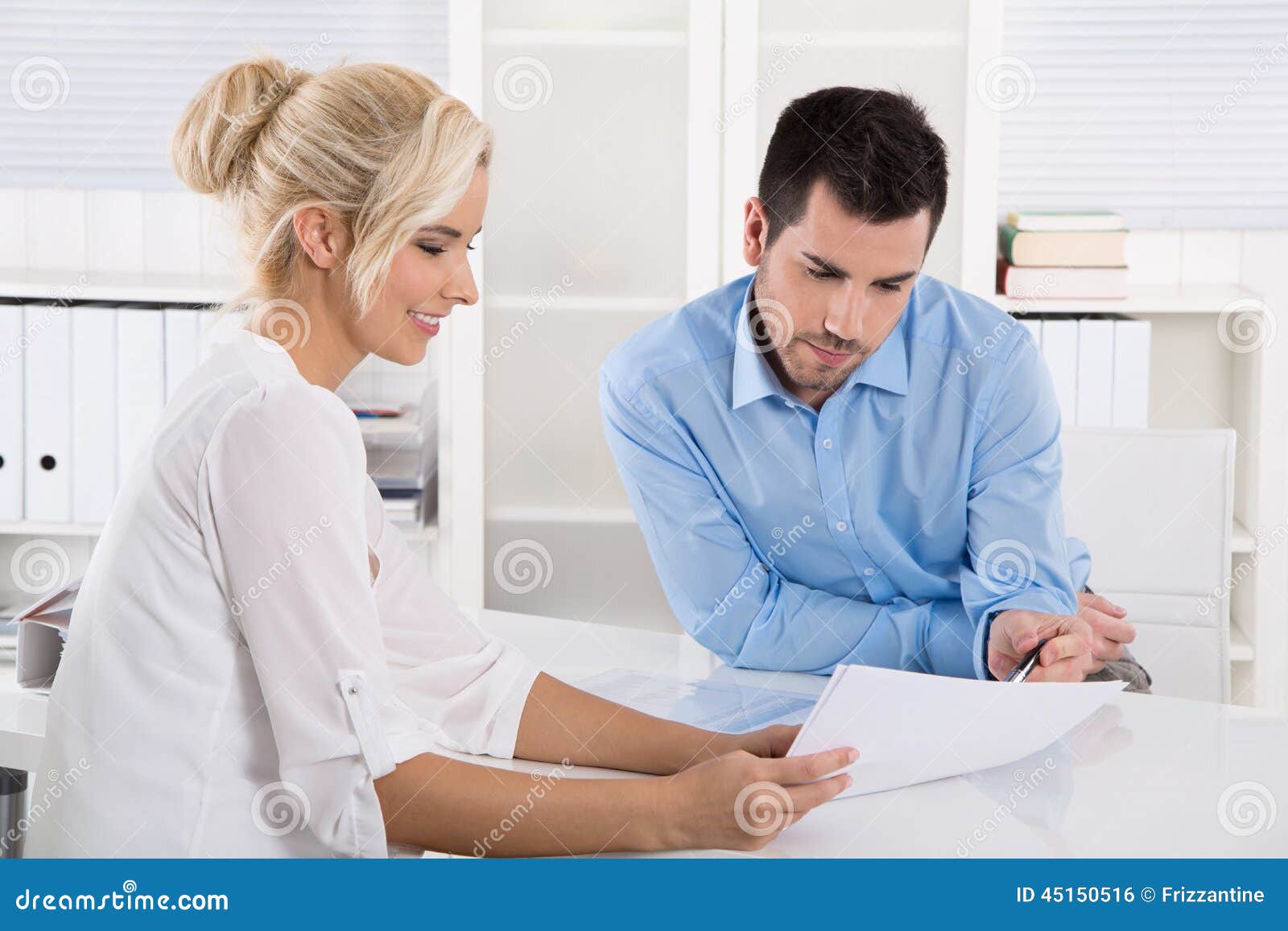 Customer and Client Sitting at Desk or Business People Talking a Stock ...